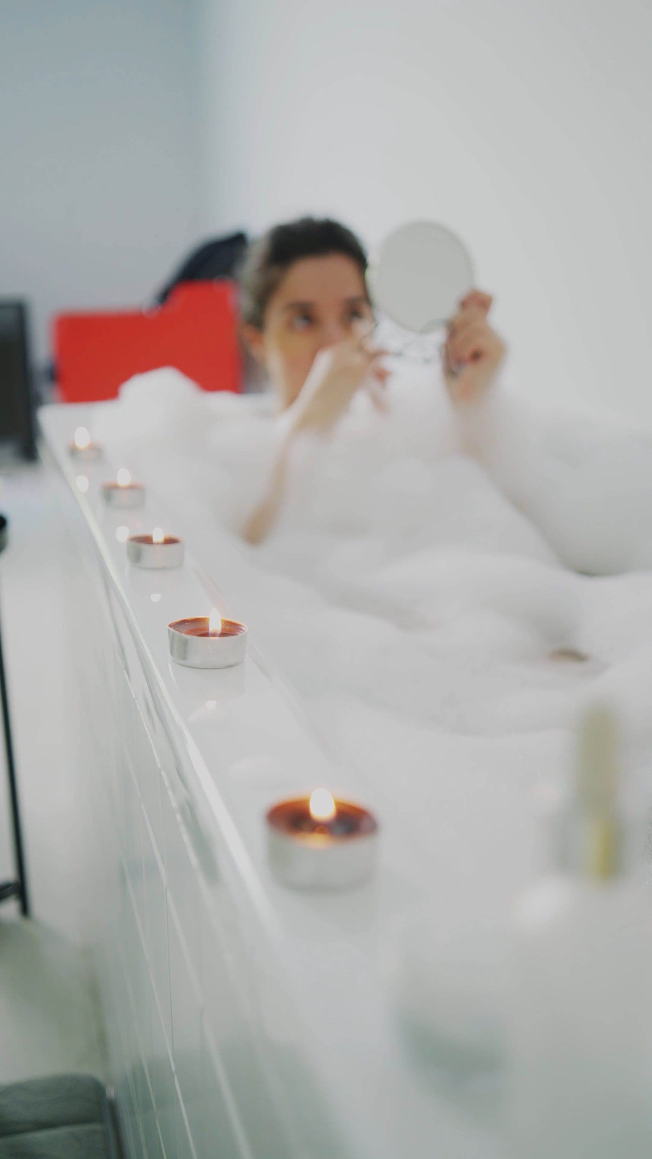 Woman in Bath Tub Doing Skin Care · Free Stock Video