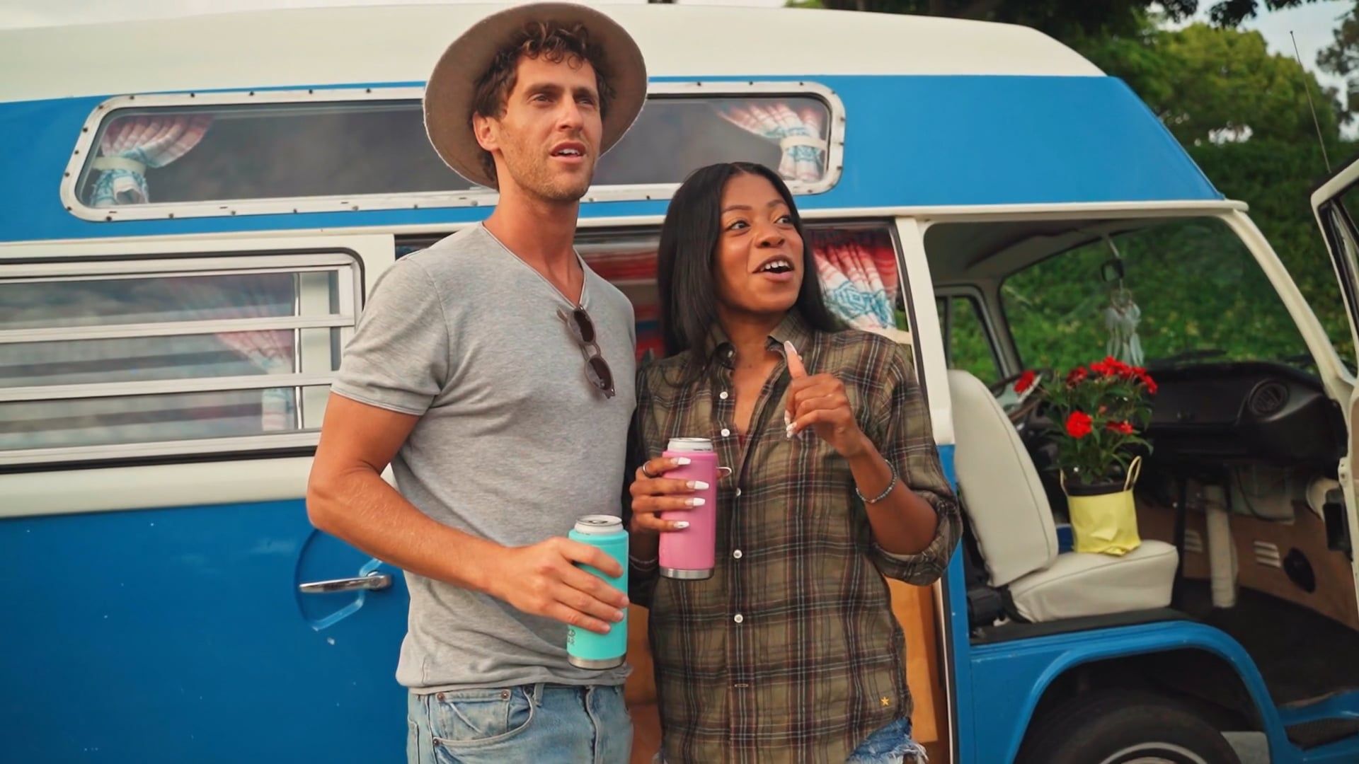 A Couple Hugging Each Other Beside a Van · Free Stock Video