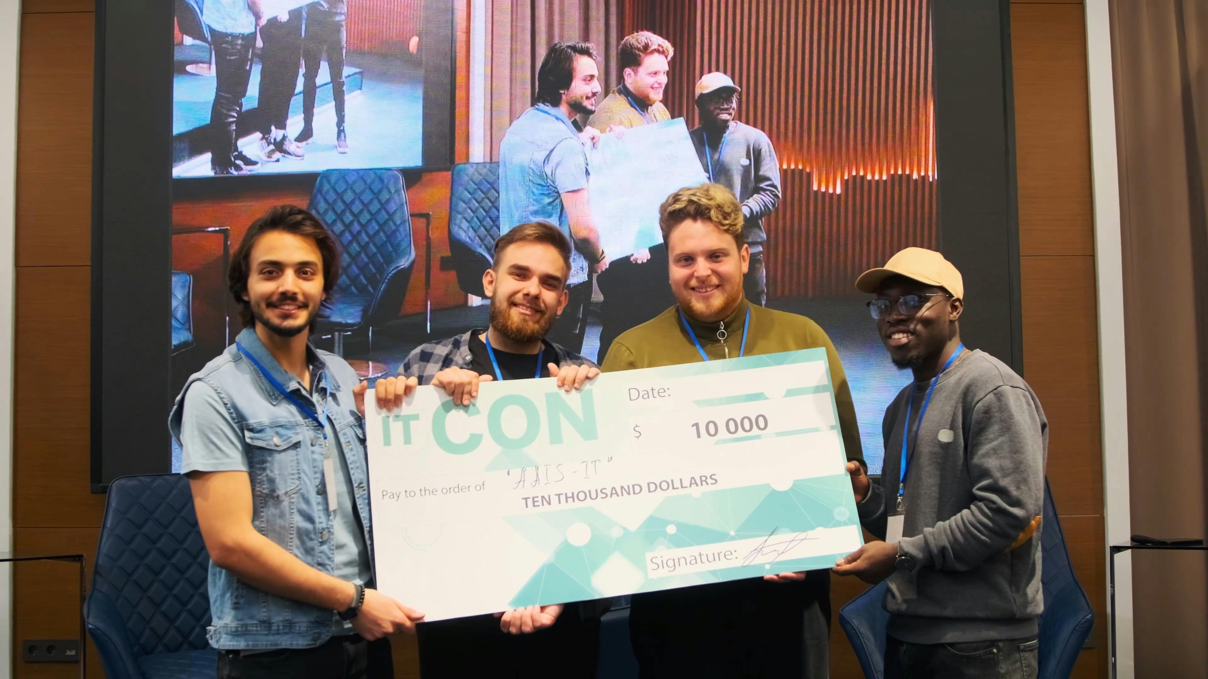 Men Posing Together while Holding a Huge Check Free Stock Video Footage ...