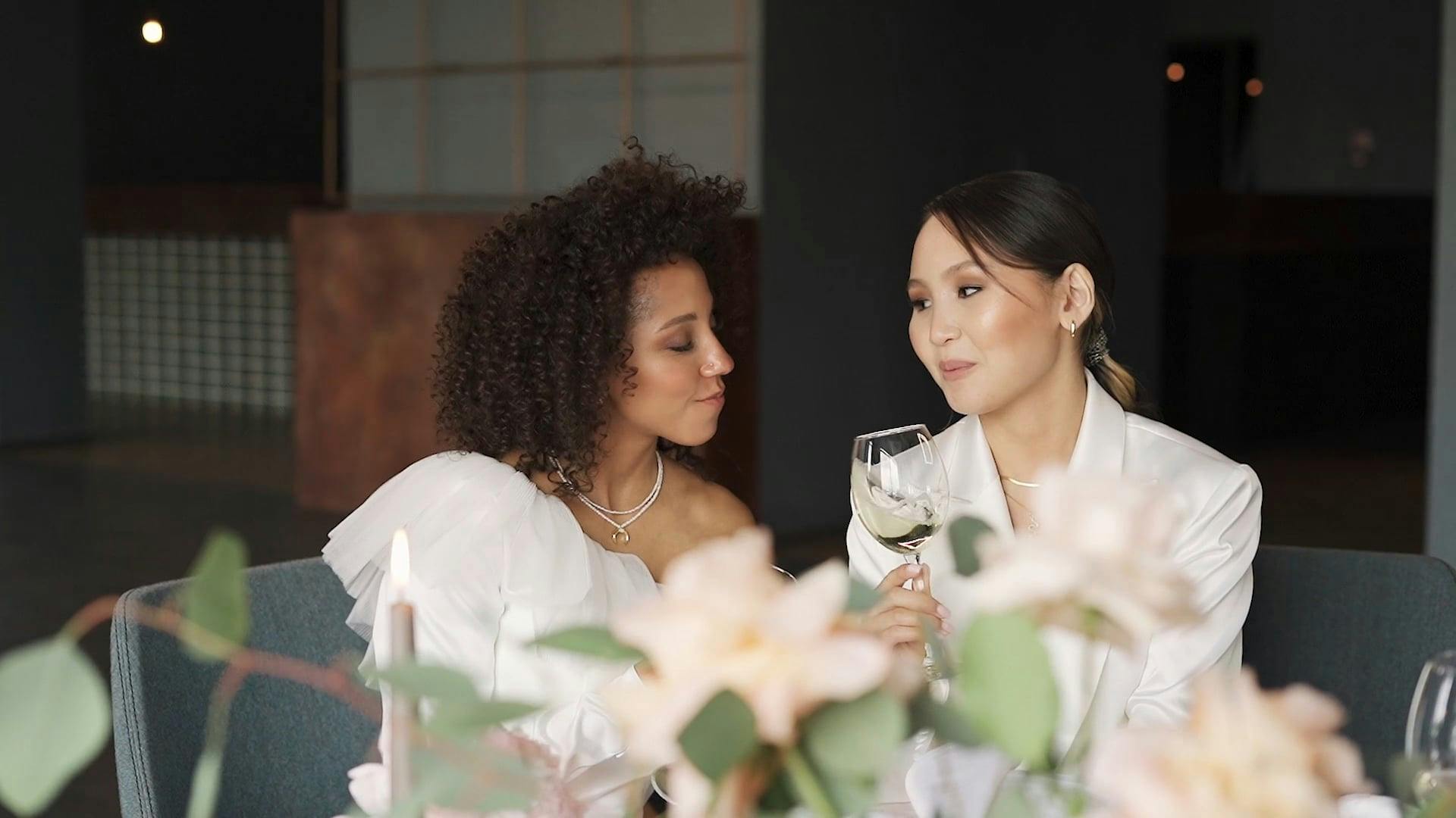 Women Talking While Drinking a Glass of Champagne Free Stock Video ...