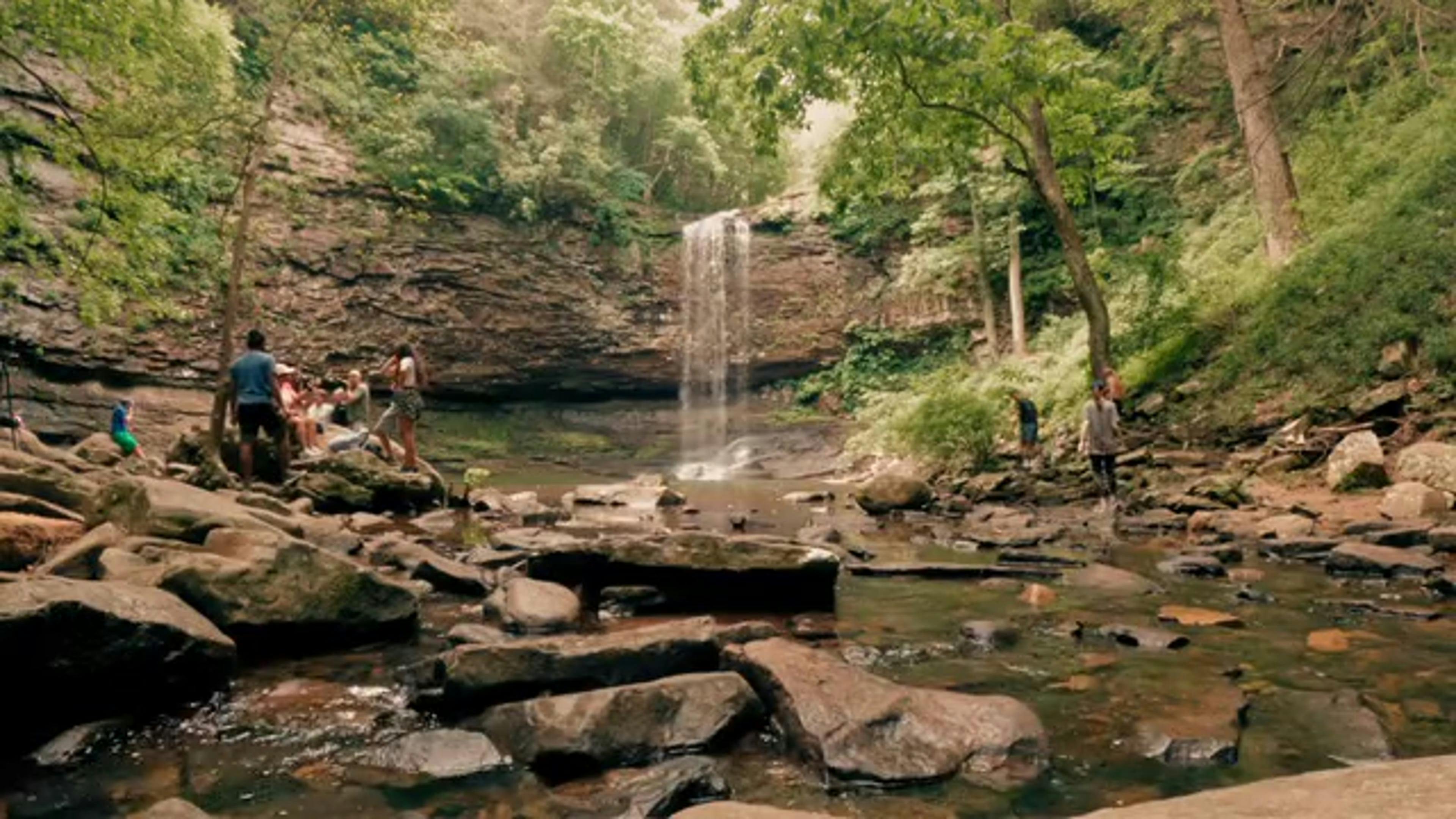 A Group of People Watching the Waterfalls Free Stock Video Footage ...
