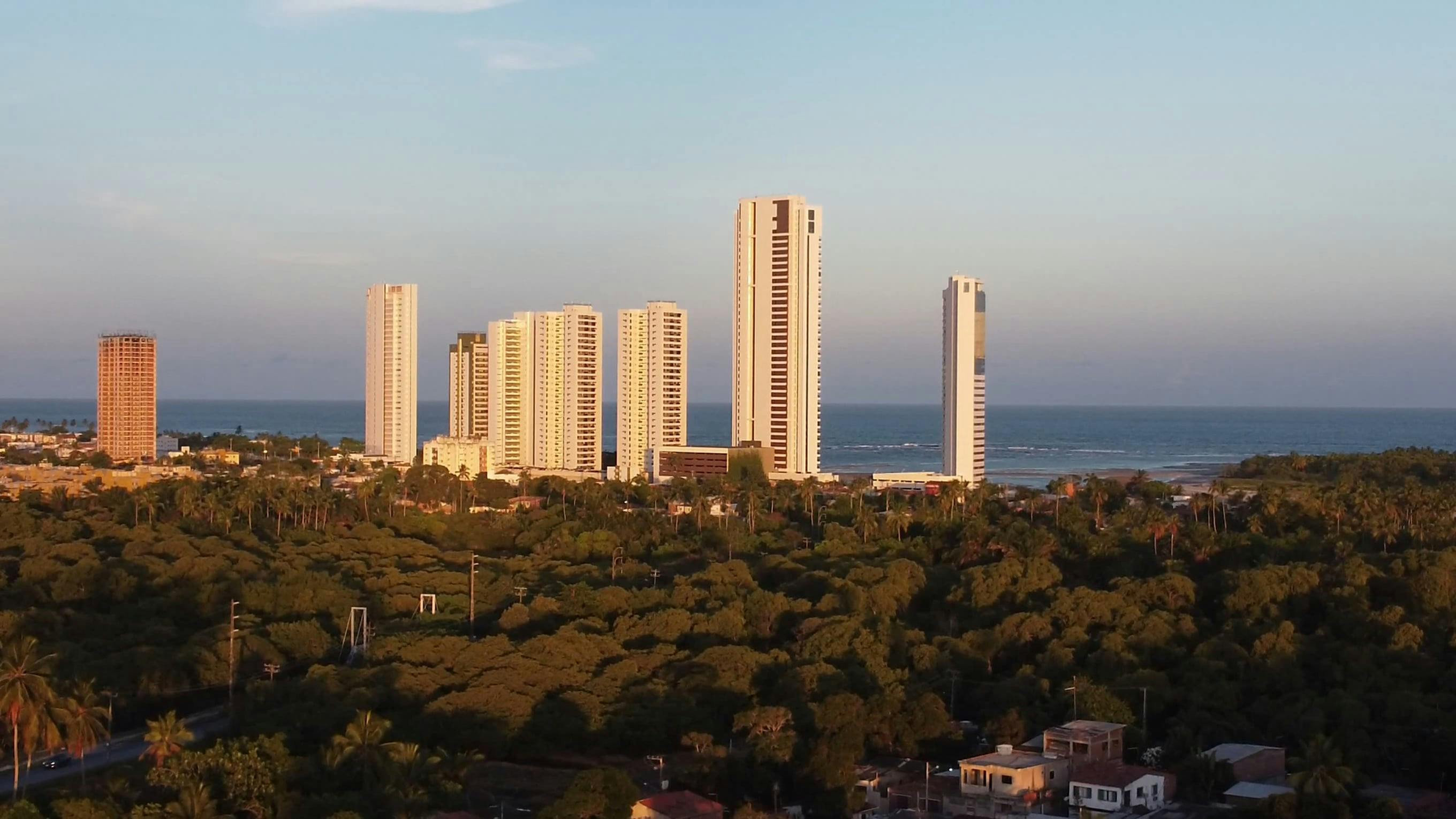 Pedestal Shot of High Rise Buildings by the Seaside Free Stock Video ...