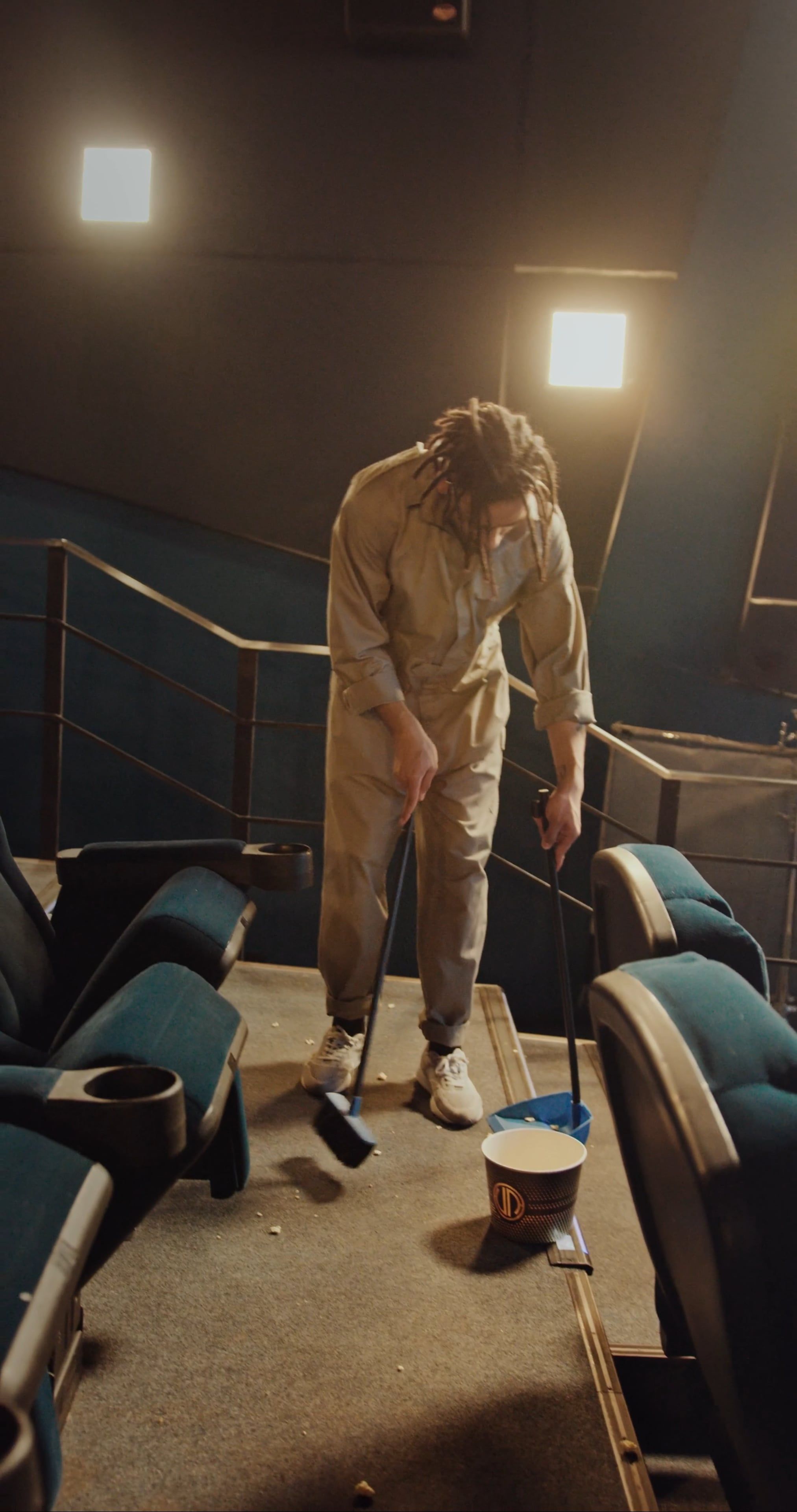 A Man Sweeping the Floor · Free Stock Video