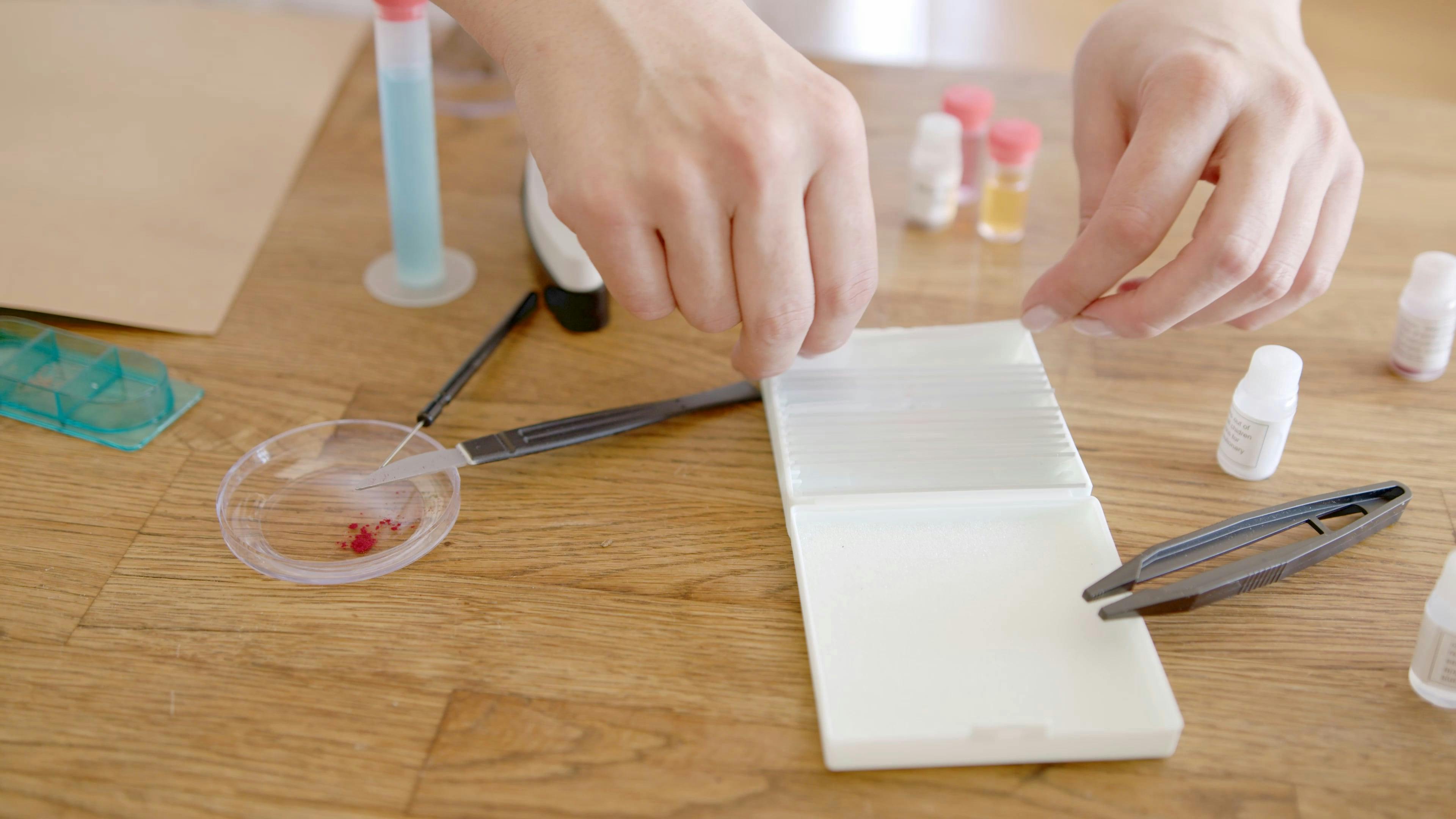 A Person Getting a Laboratory Glassware · Free Stock Video