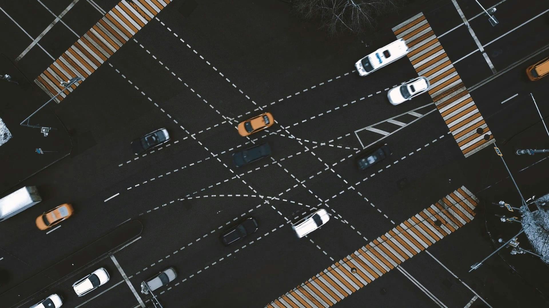 Traffic On An Intersection Road In A City · Free Stock Video