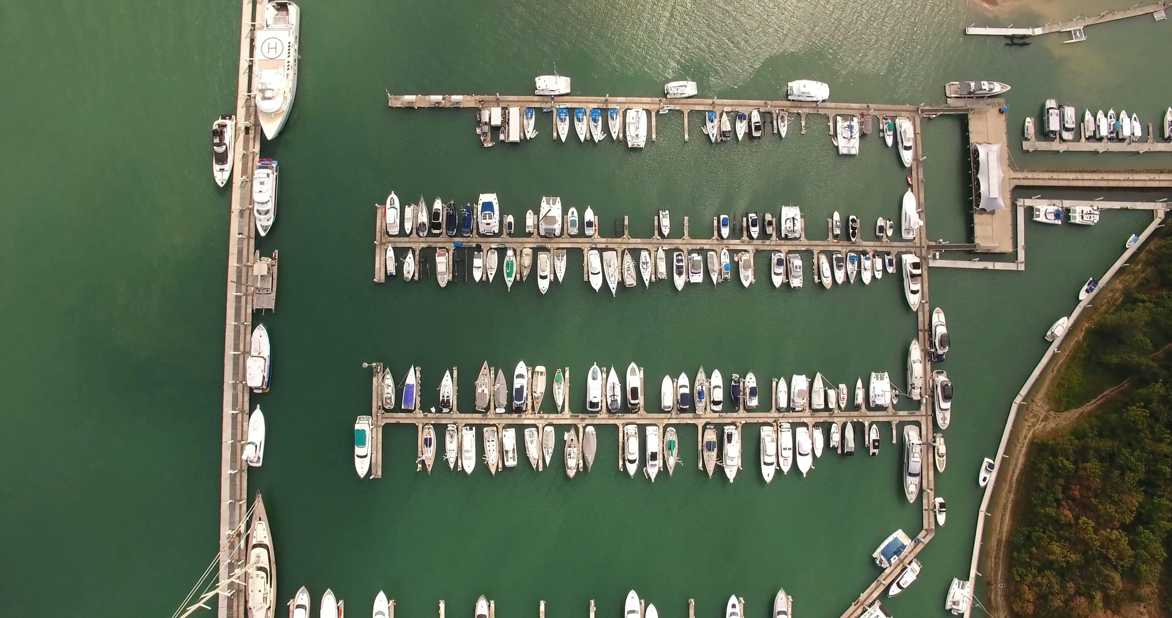 Birds Eye View of Boats at a Marina · Free Stock Video