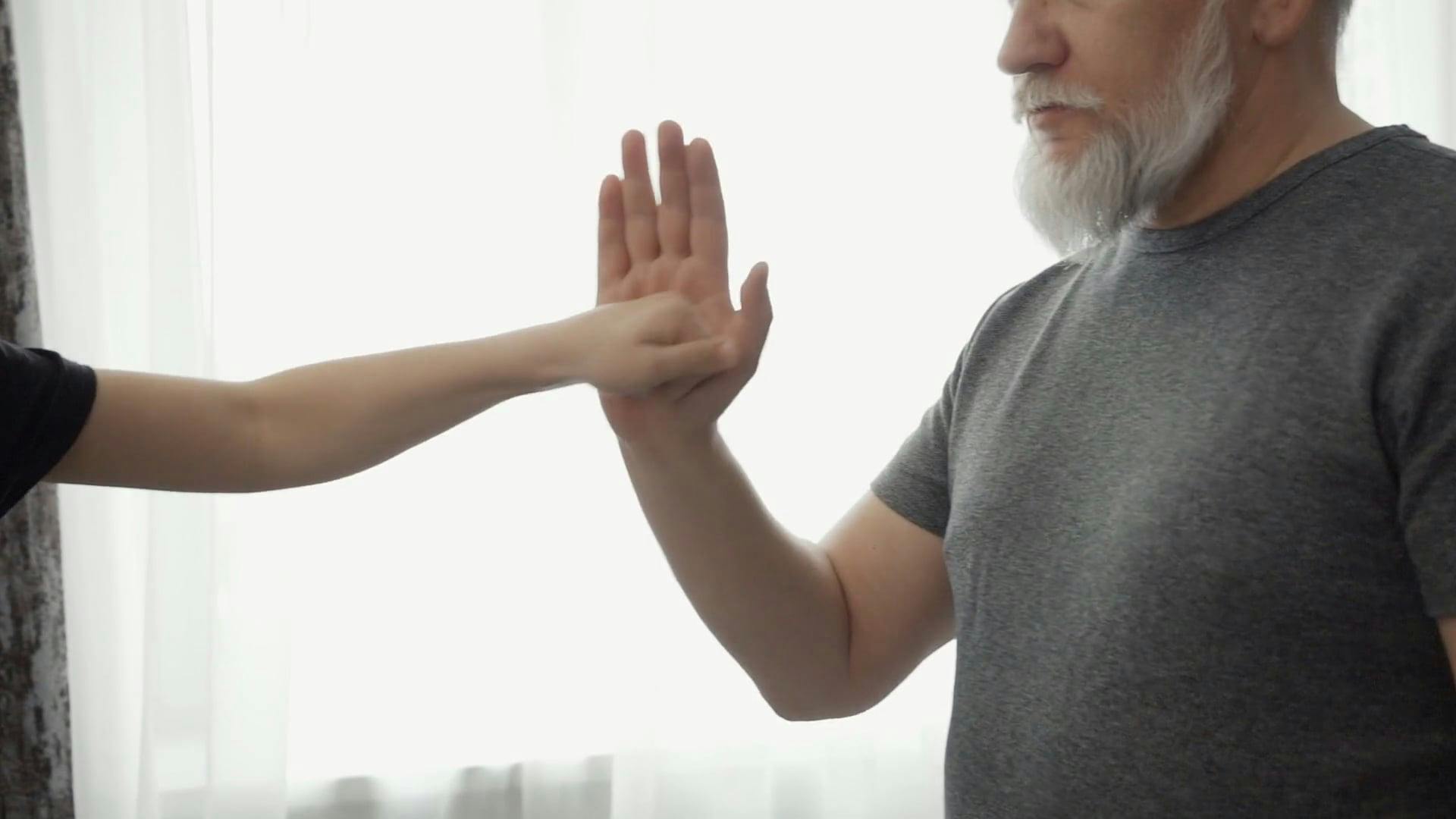 Little Boy Punching His Grandfather's Palm Free Stock Video Footage ...