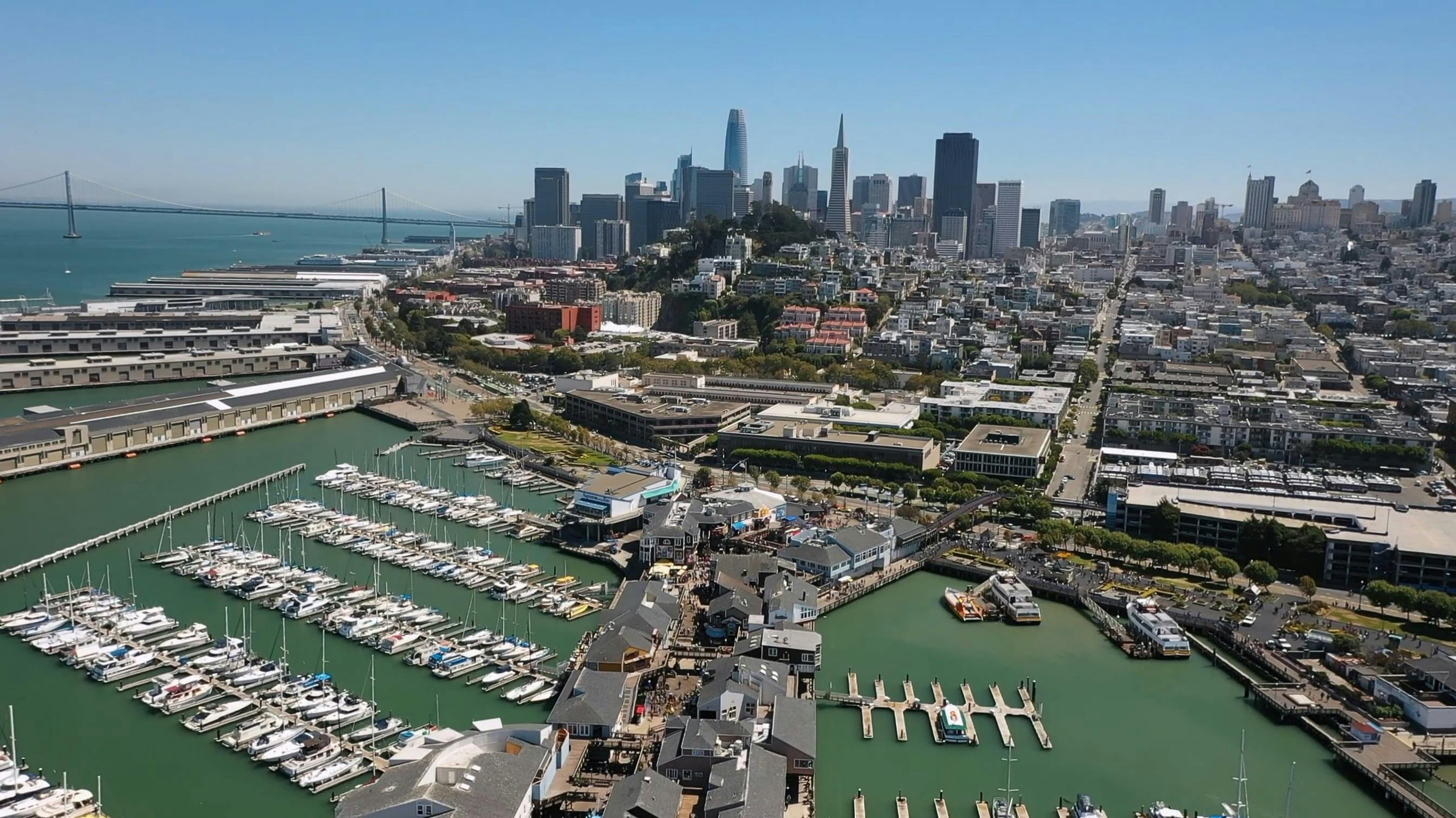 Aerial View of the Port in the City · Free Stock Video