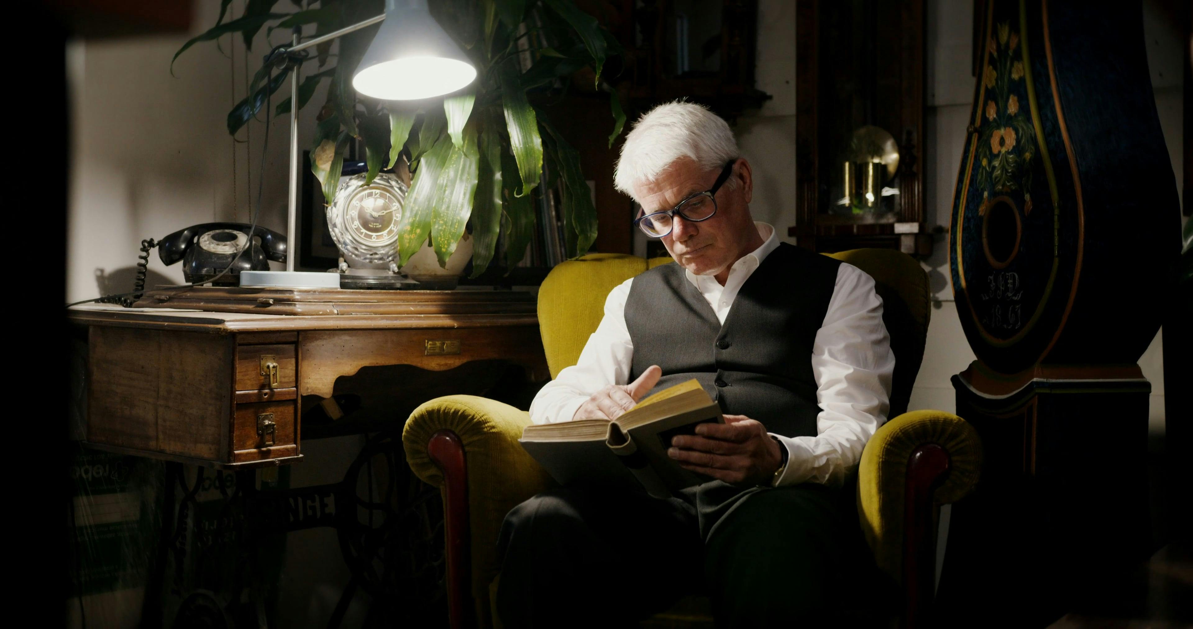 Elderly Man Reading a Book · Free Stock Video