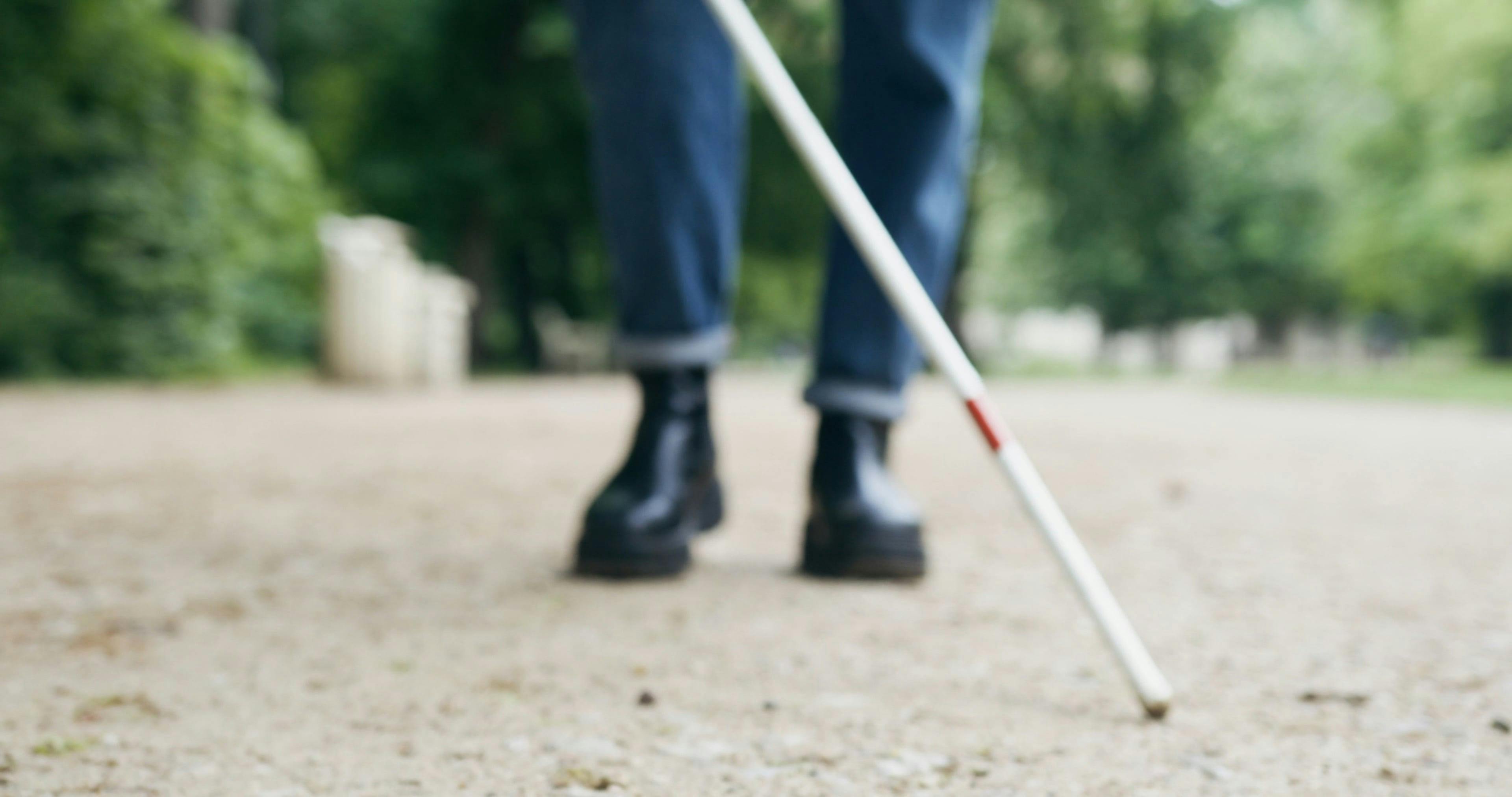 Person Using a Walking Stick for Guidance Free Stock Video Footage ...