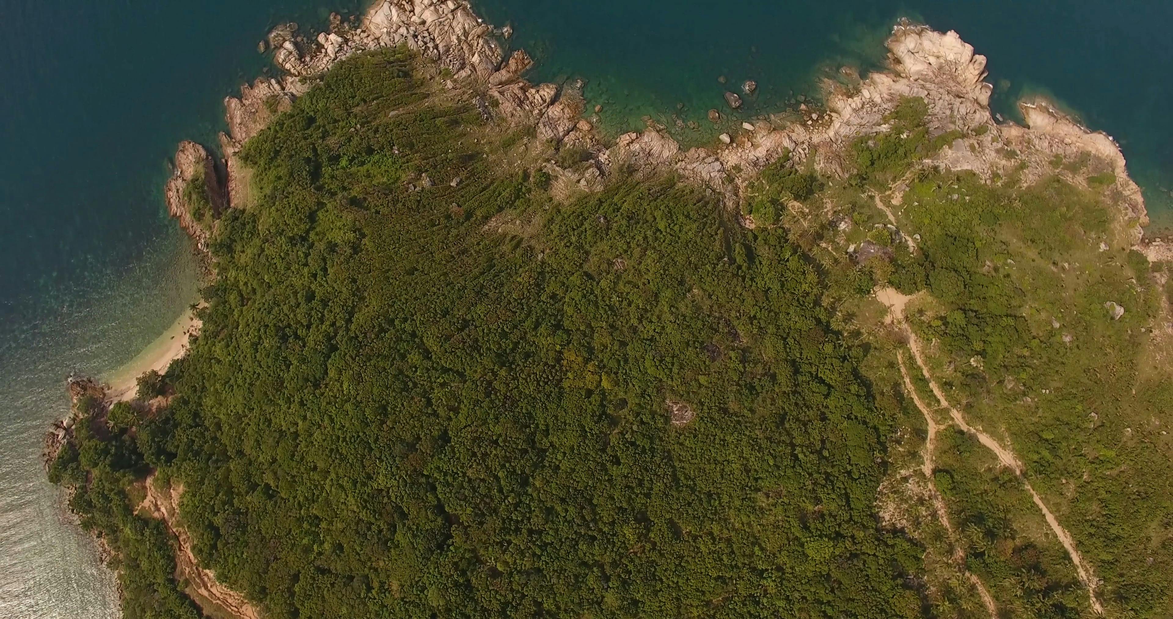 Birds Eye View of an Island · Free Stock Video