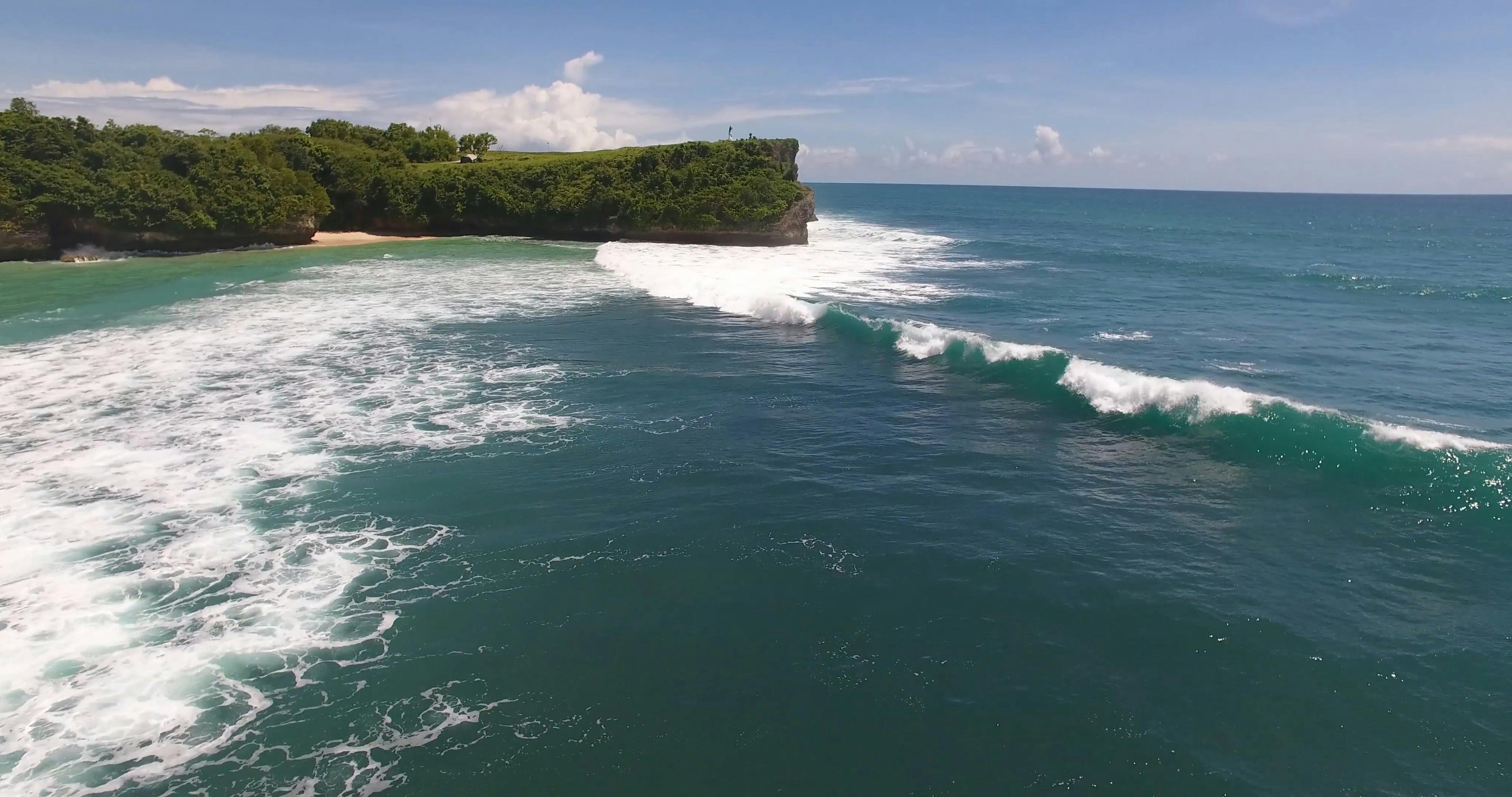 Aerial Video of a Beautiful Blue Sea Free Stock Video Footage, Royalty ...