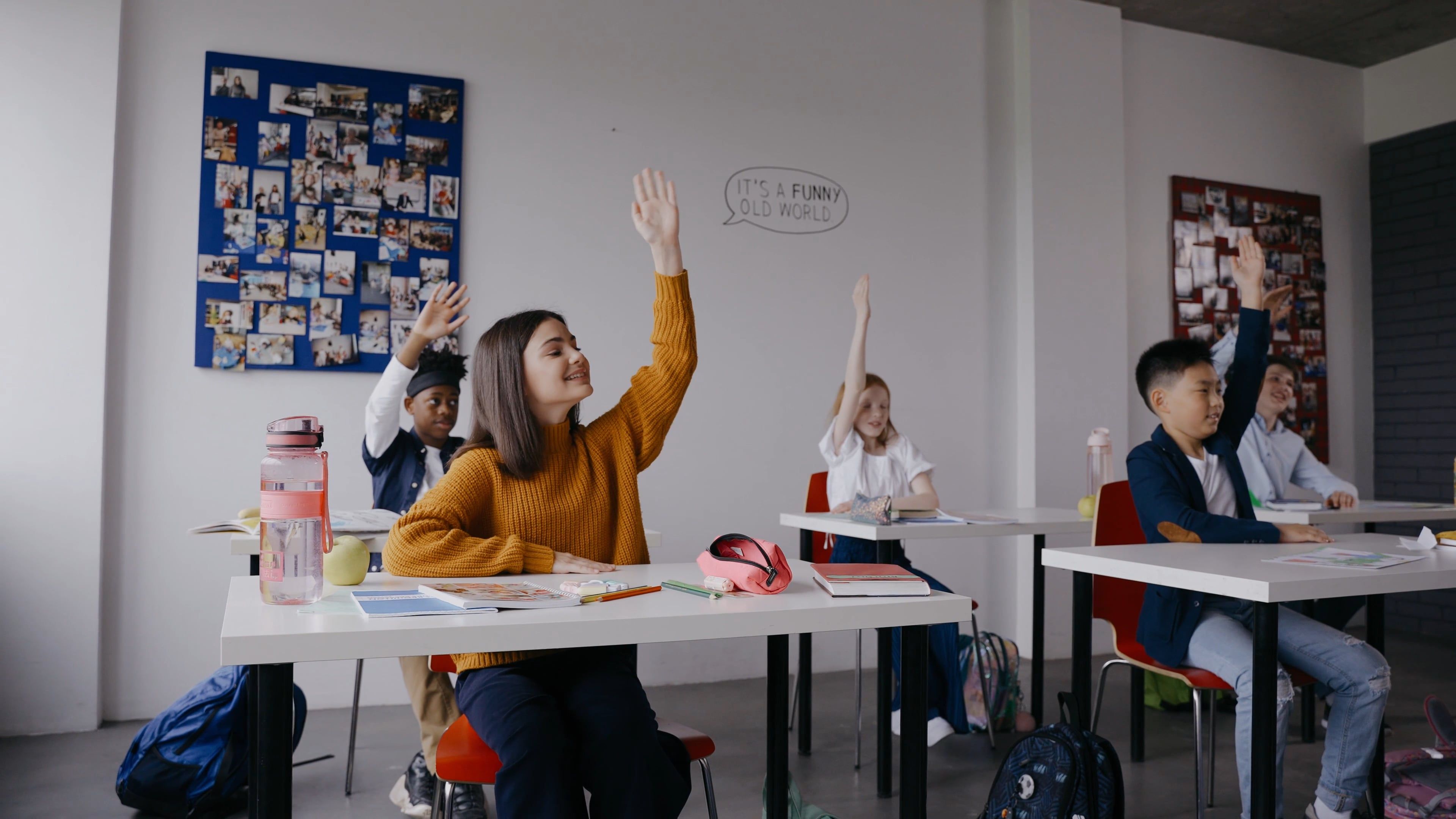 Students Raising Their Hands · Free Stock Video