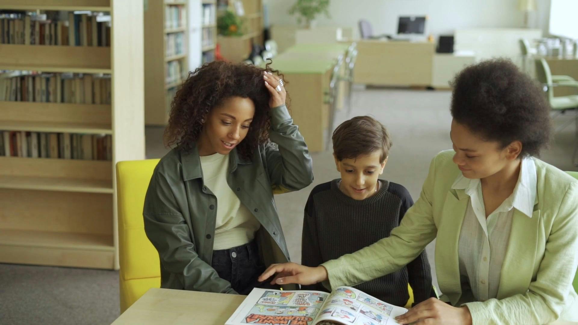 Girls Inside A Library · Free Stock Video