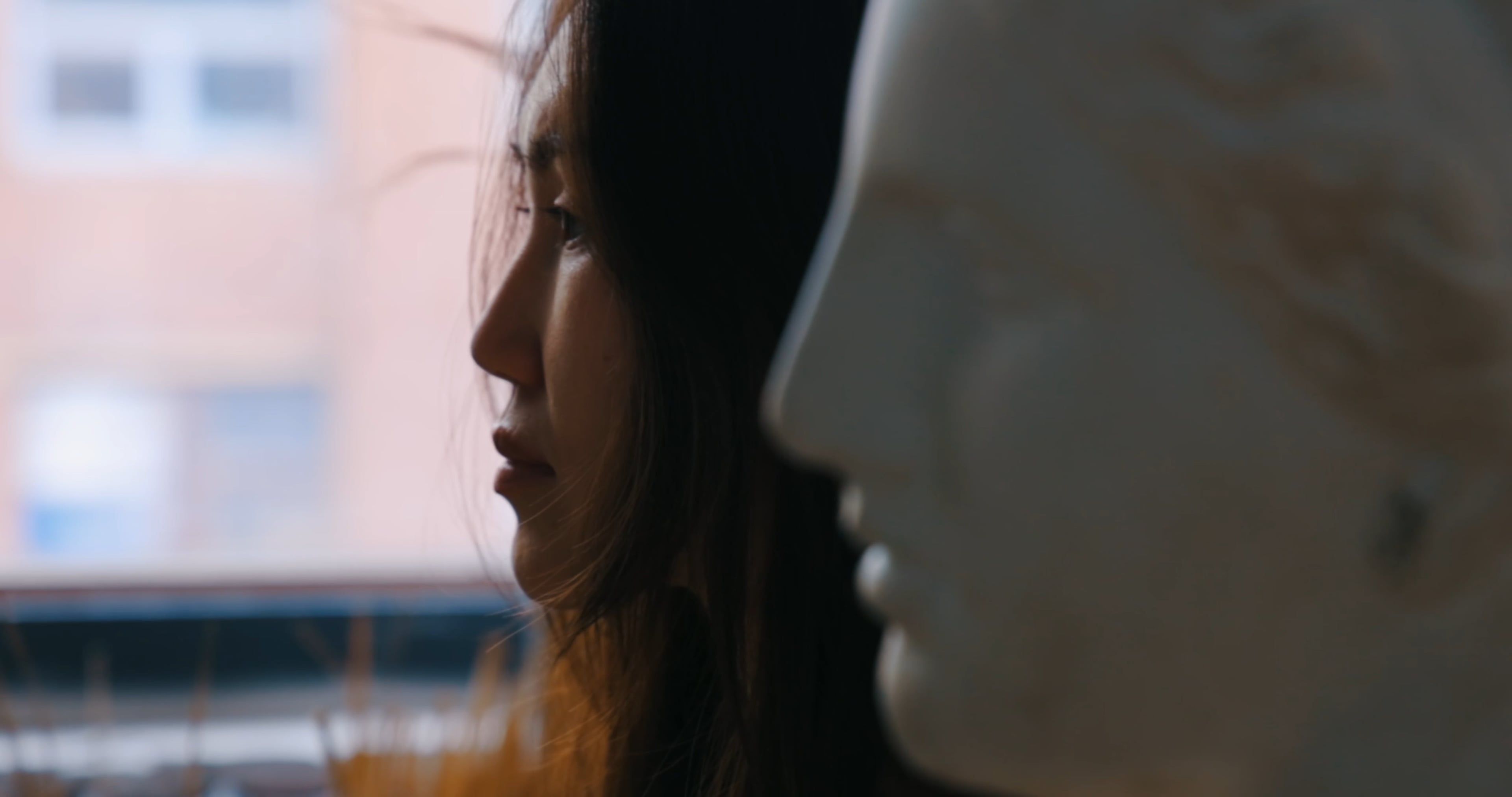 Woman Beside a Statue Looking at Camera Free Stock Video Footage ...