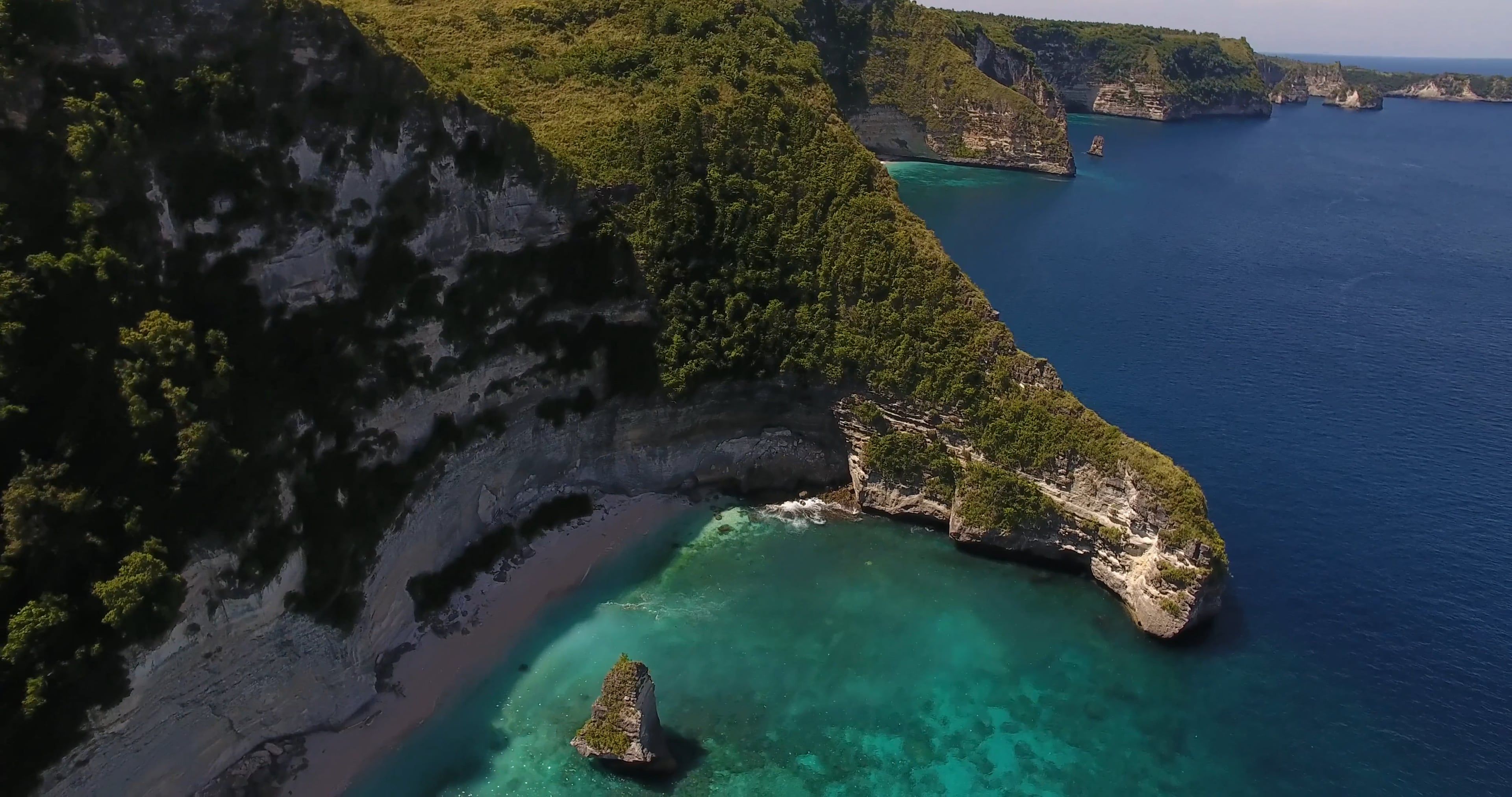 A Small Beach on a Cliff Coast Free Stock Video Footage, Royalty-Free ...