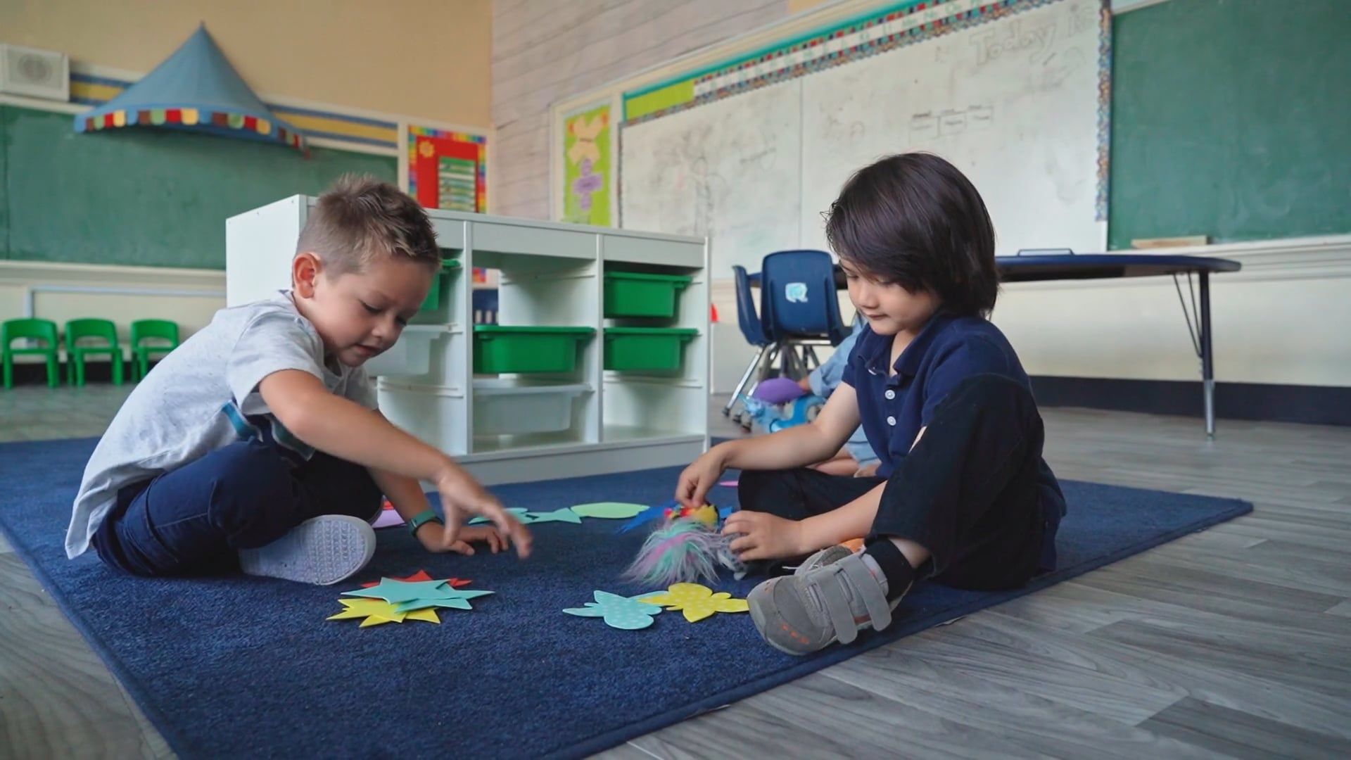 Little Boys Playing Inside the Classroom Free Stock Video Footage ...