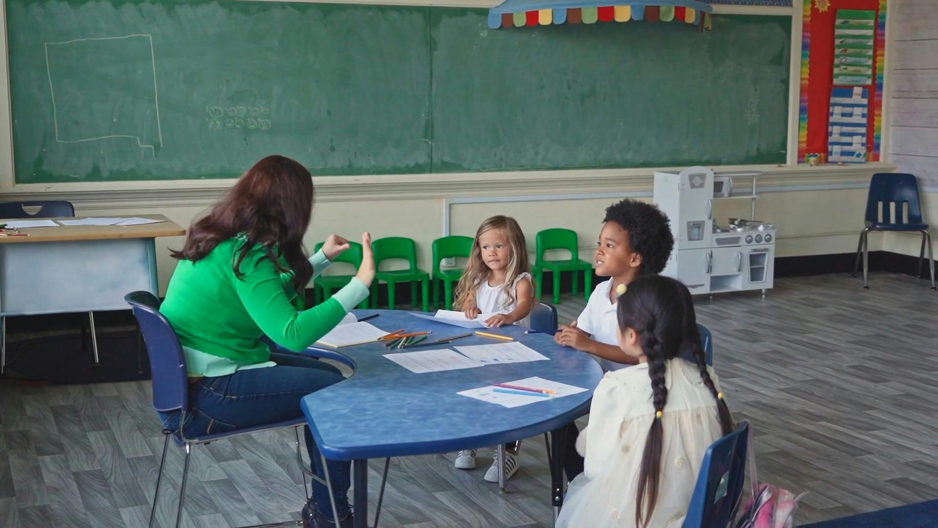 A Teacher Counting Down Students in a Classroom Free Stock Video ...