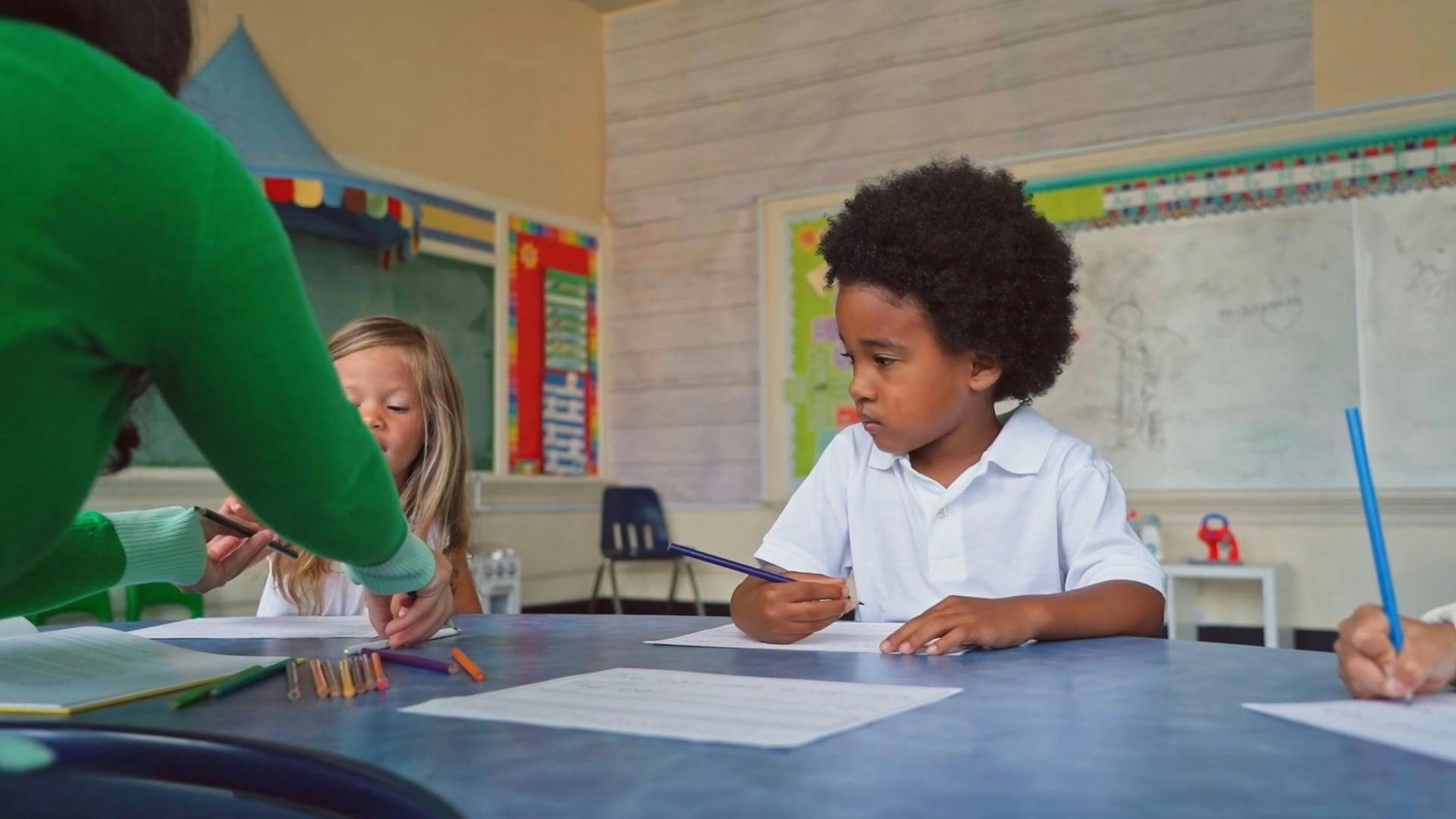 Kids Writing on the Table Free Stock Video Footage, Royalty-Free 4K ...