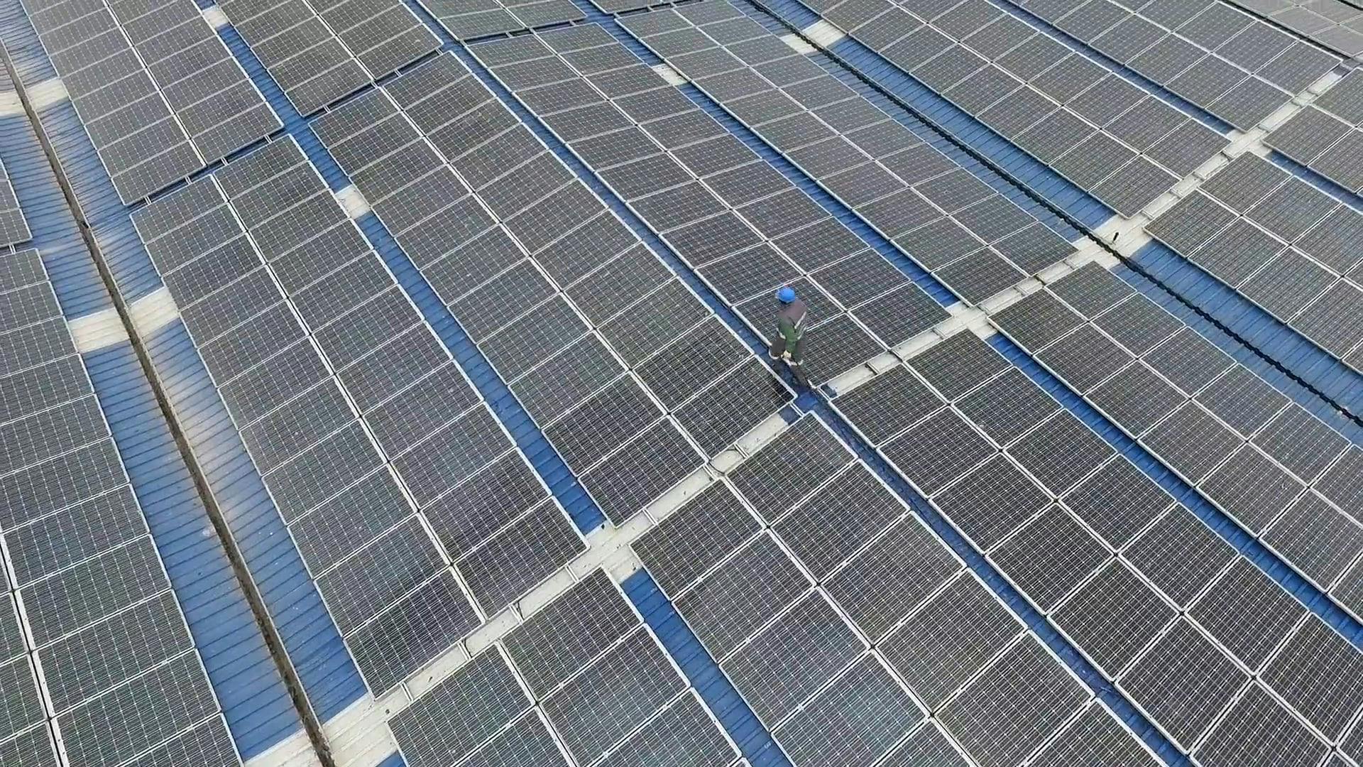 Drone Footage of Solar Panels · Free Stock Video
