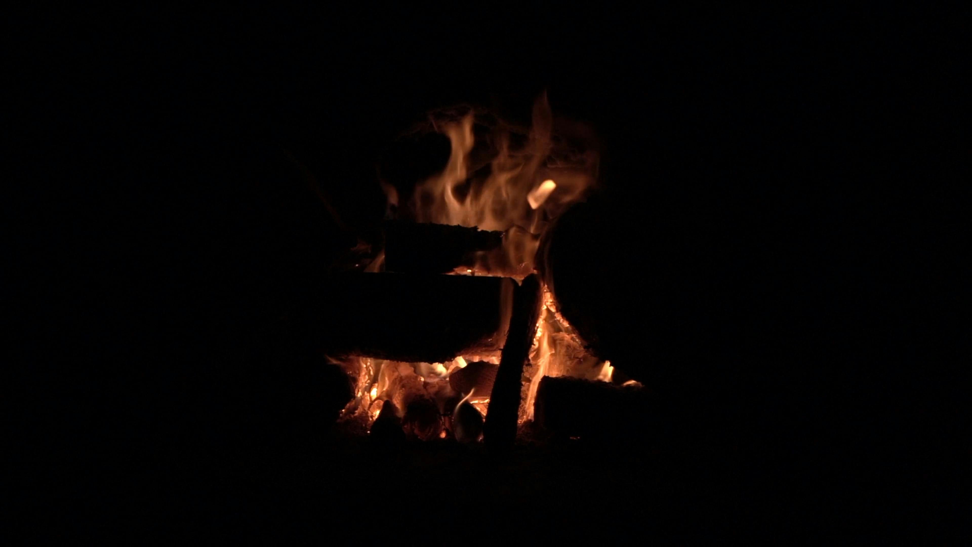 Watching A Small Portion Of A Wood On Fire Free Stock Video Footage ...