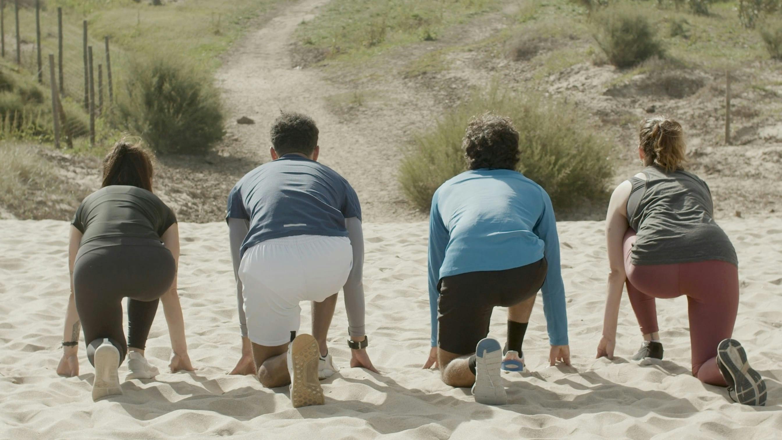 Friends Running on Sand · Free Stock Video