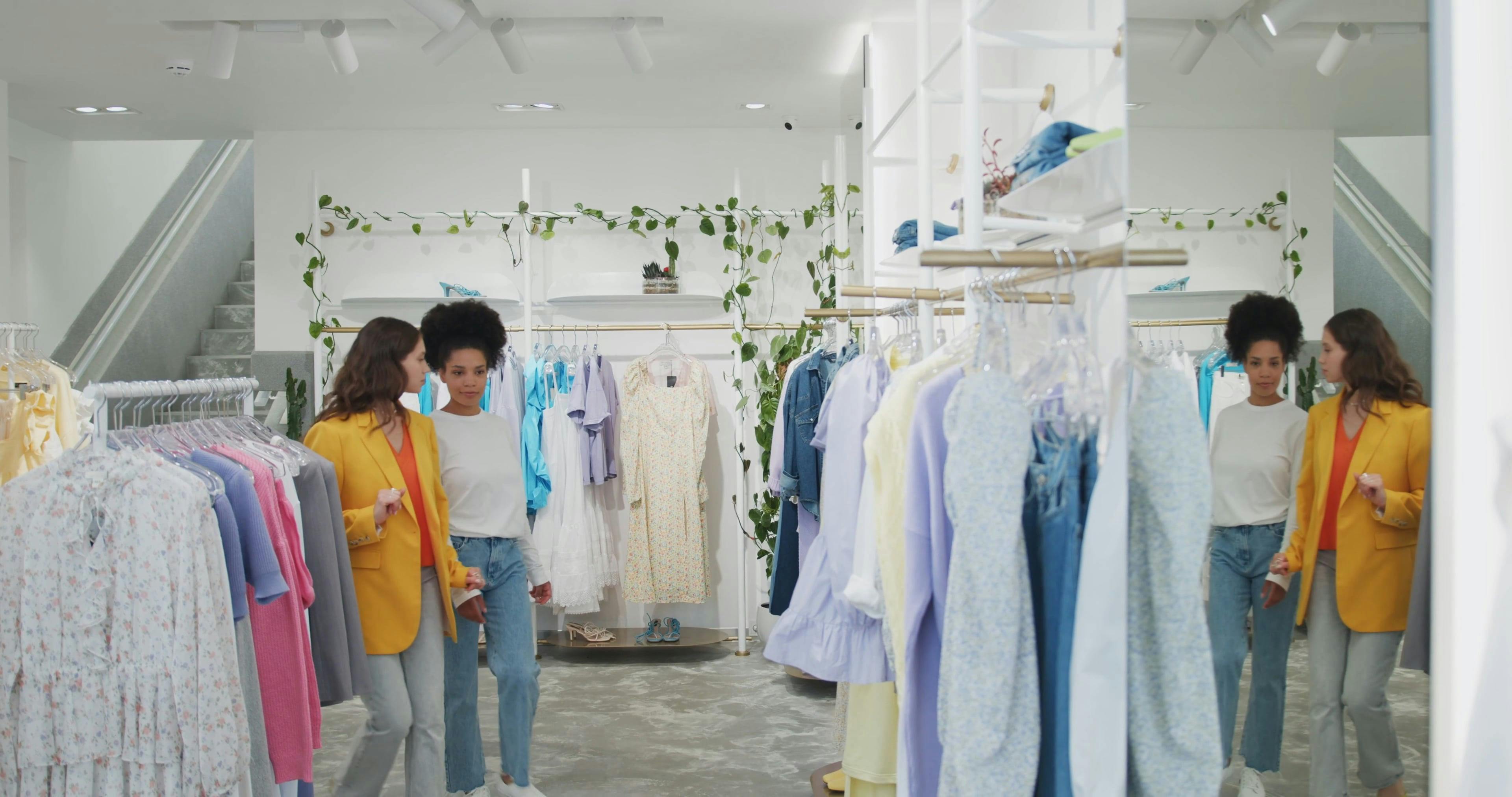 Woman Helping a Client Choose an Outfit Free Stock Video Footage ...