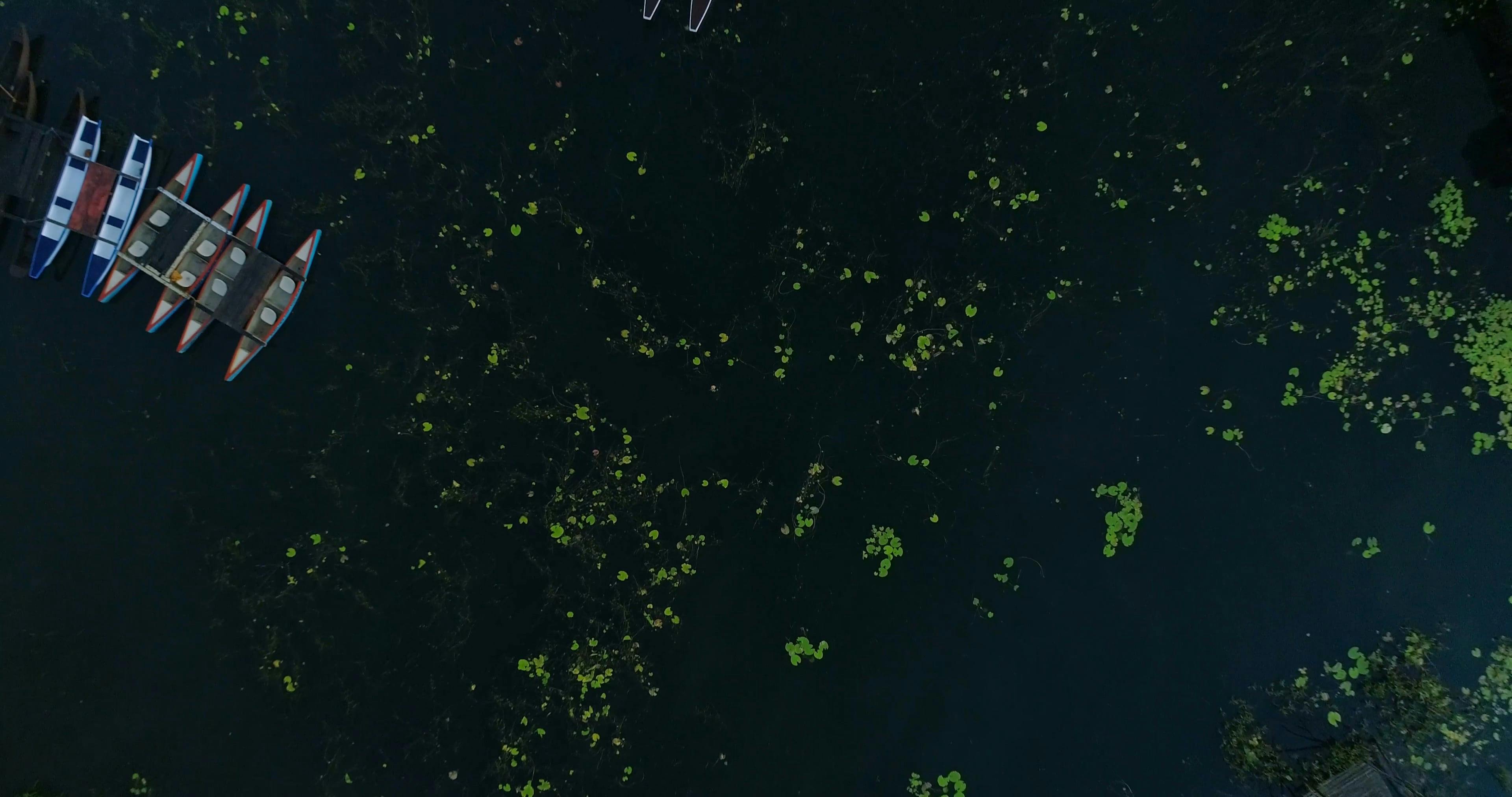 Aerial View Of Several Boats Traversing The River Free Stock Video ...