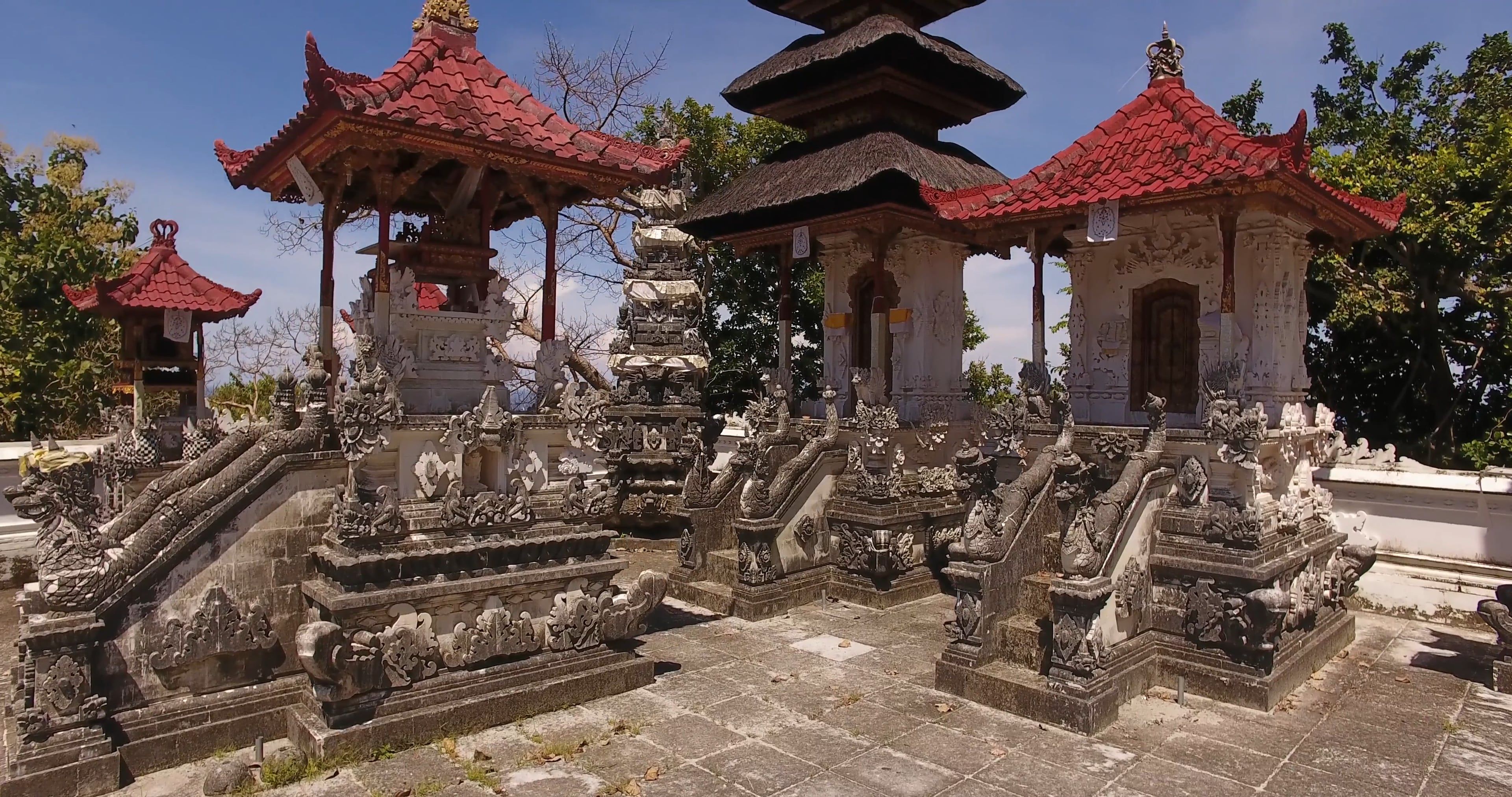 Pedestal Shot of a Temple with an Ocean View Free Stock Video Footage ...