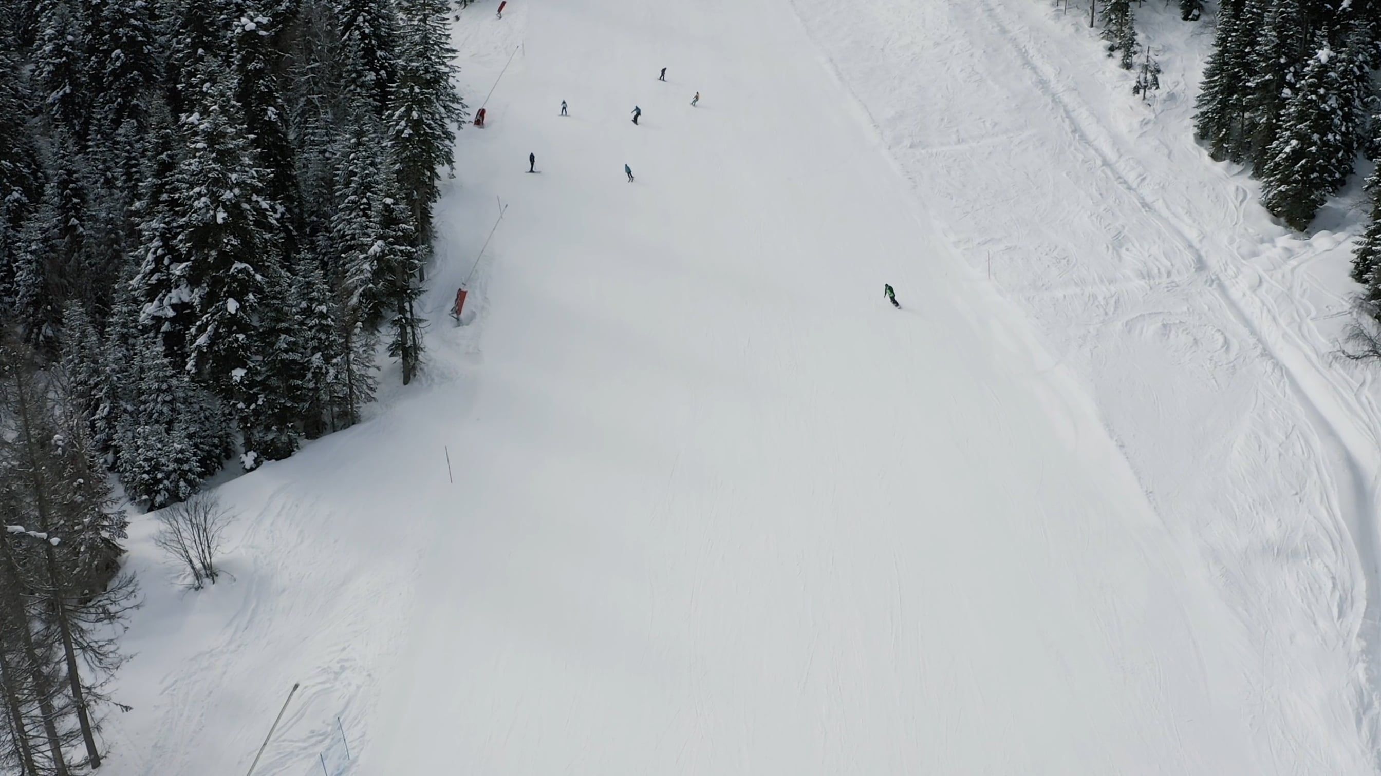 Aerial Video of People Snowboarding Downhill · Free Stock Video