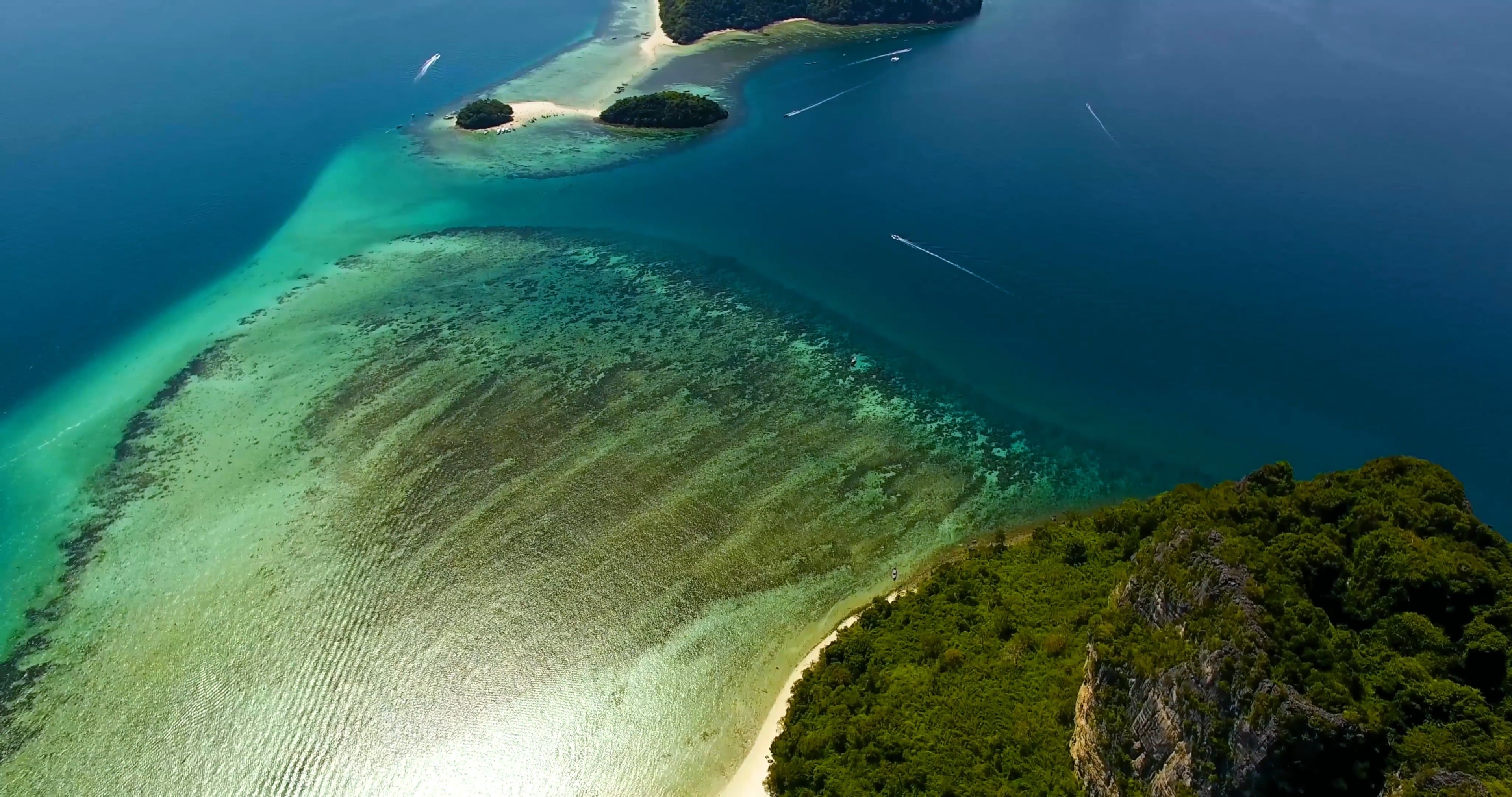 A Drone Footage of an Island with Clear Water Free Stock Video Footage ...