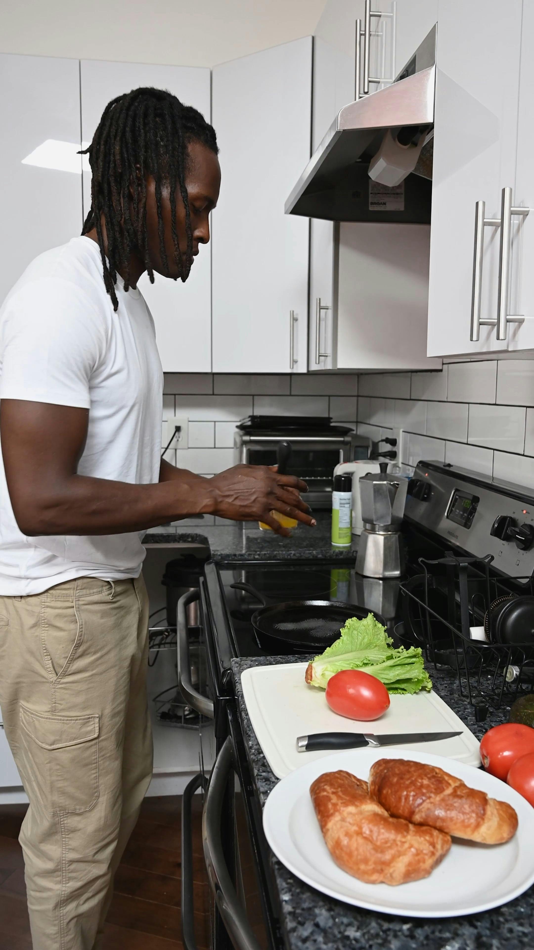 Man Cooking Egg · Free Stock Video