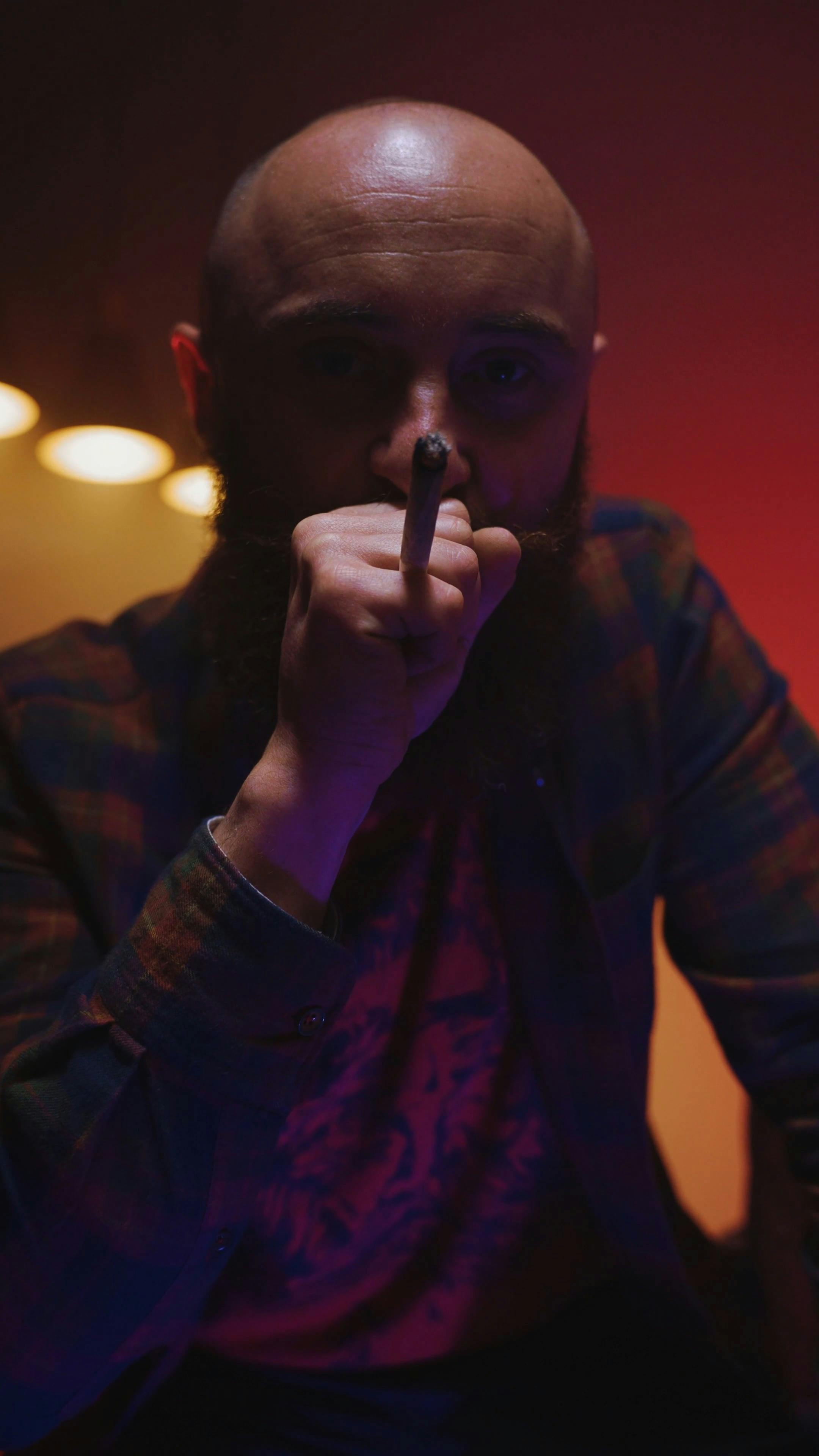 Close-Up Video of a Man Smoking Weed Free Stock Video Footage, Royalty ...