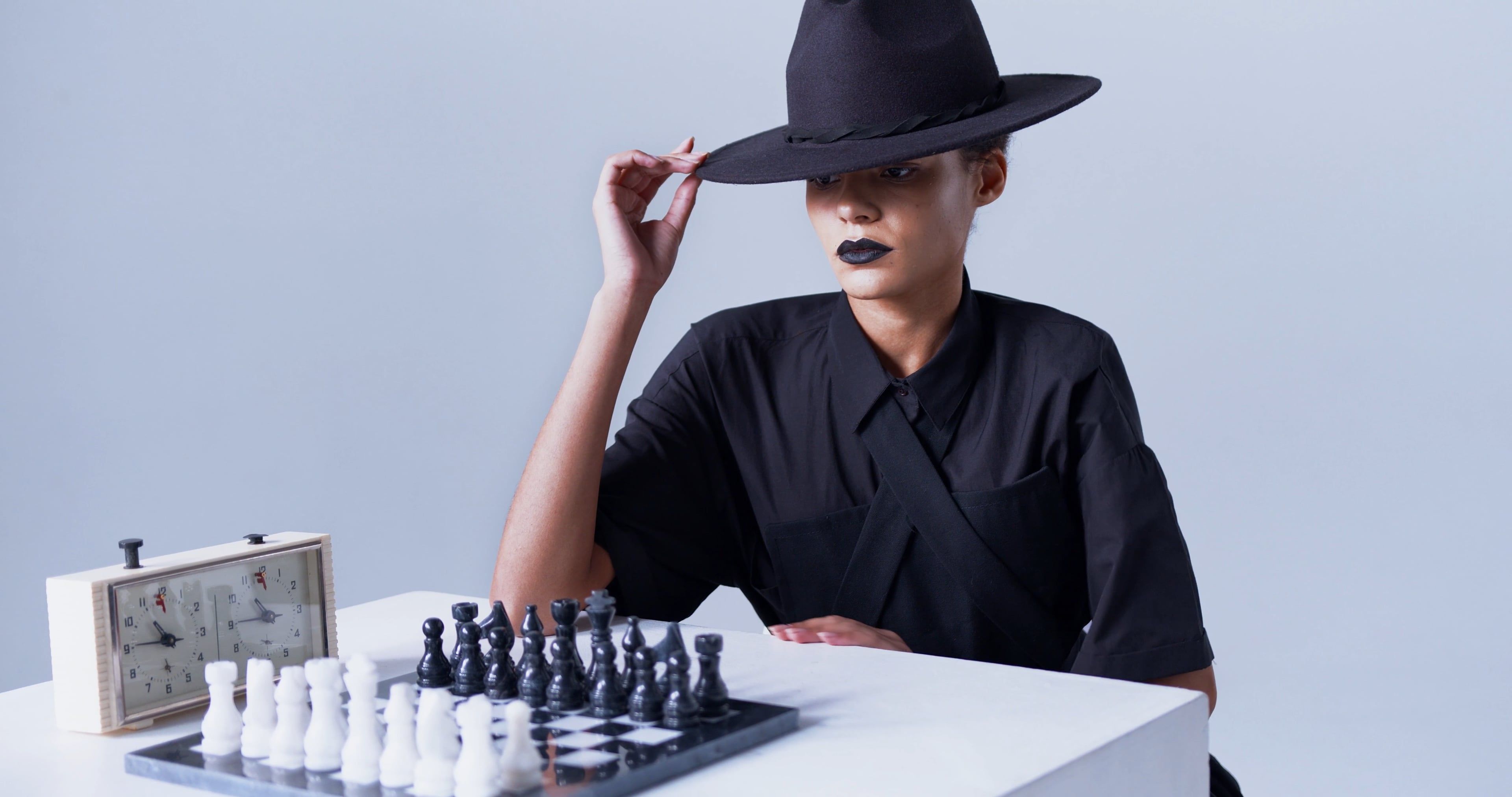 Woman Wearing Black Playing Chess · Free Stock Video