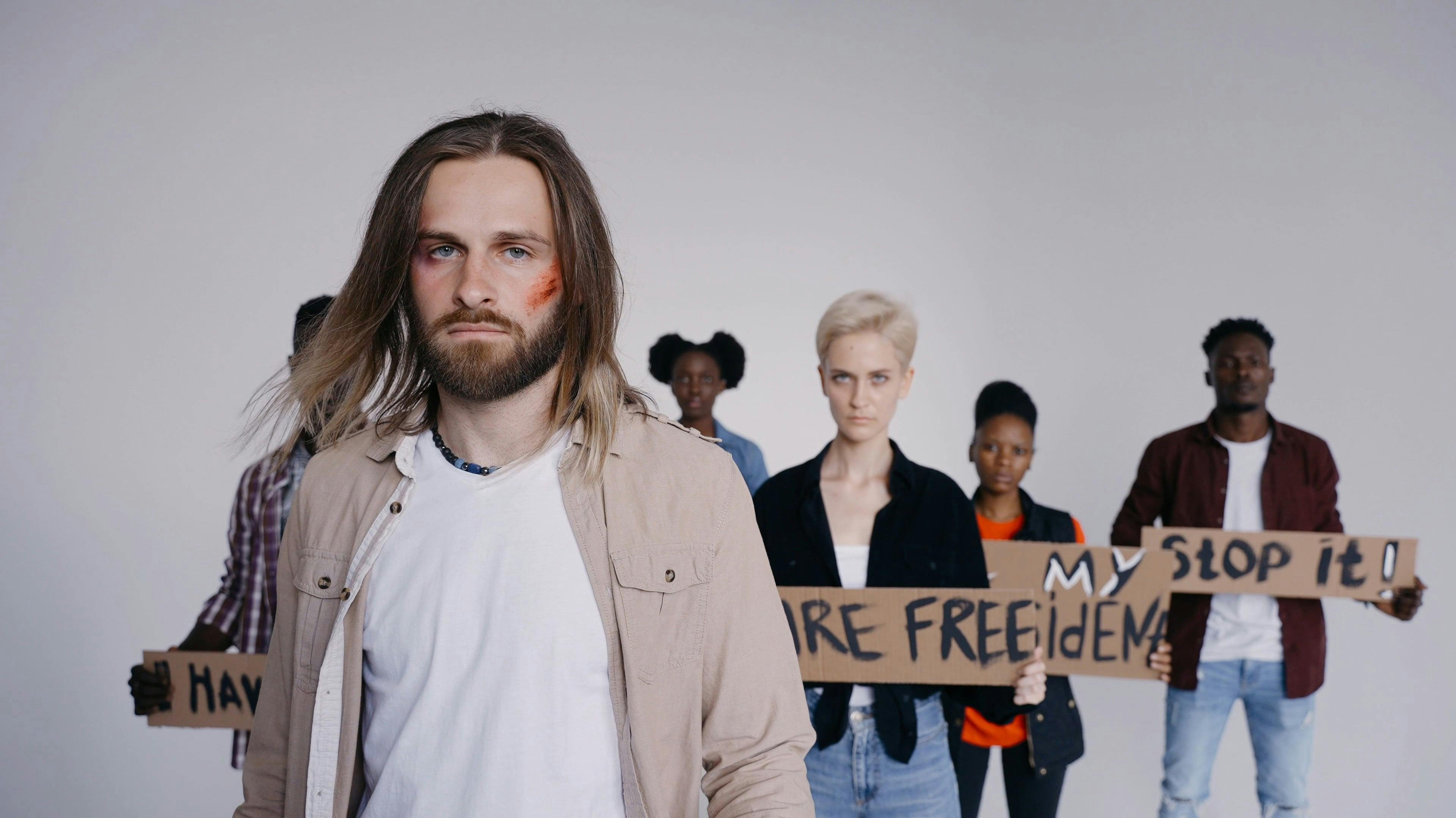 Protesters Raising their Placards Free Stock Video Footage, Royalty ...