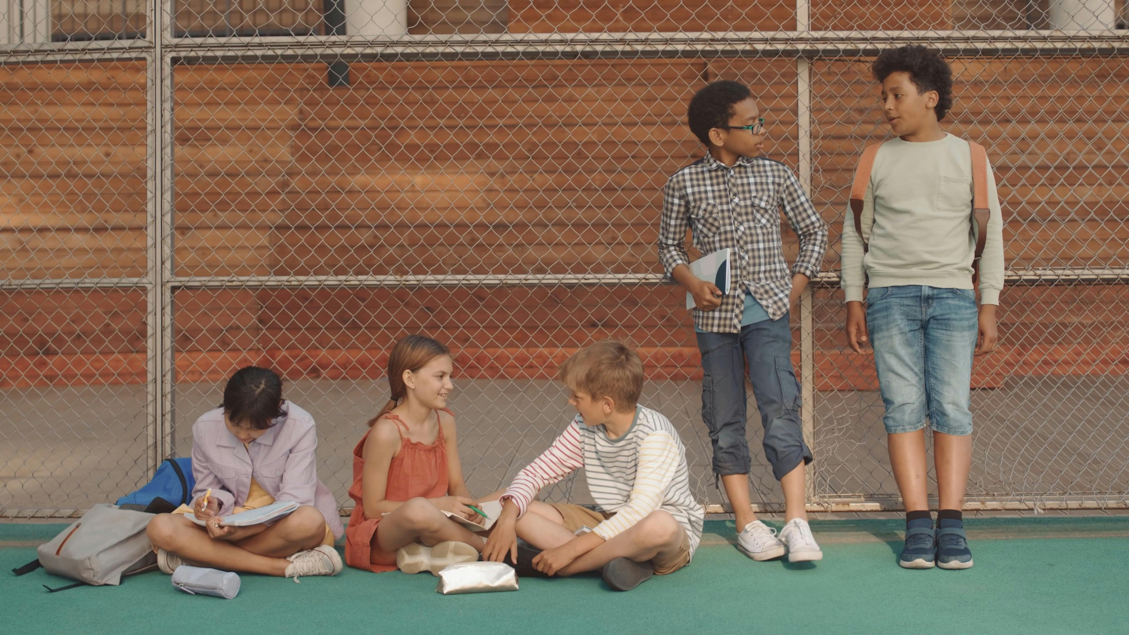 Children Talking Outside the School Free Stock Video Footage, Royalty ...