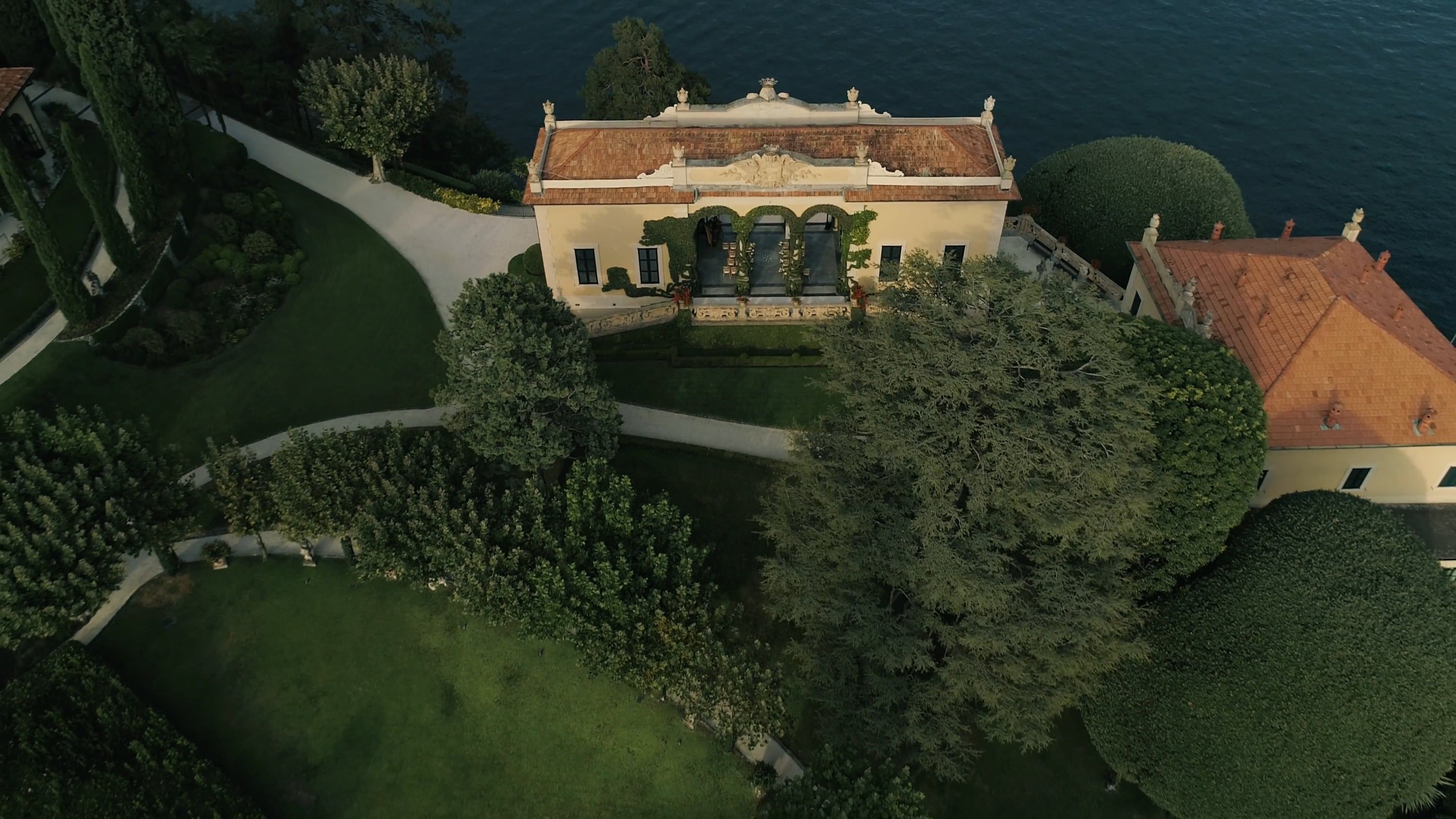 Aerial View Of Mansion Surrounded By Trees Free Stock Video Footage ...
