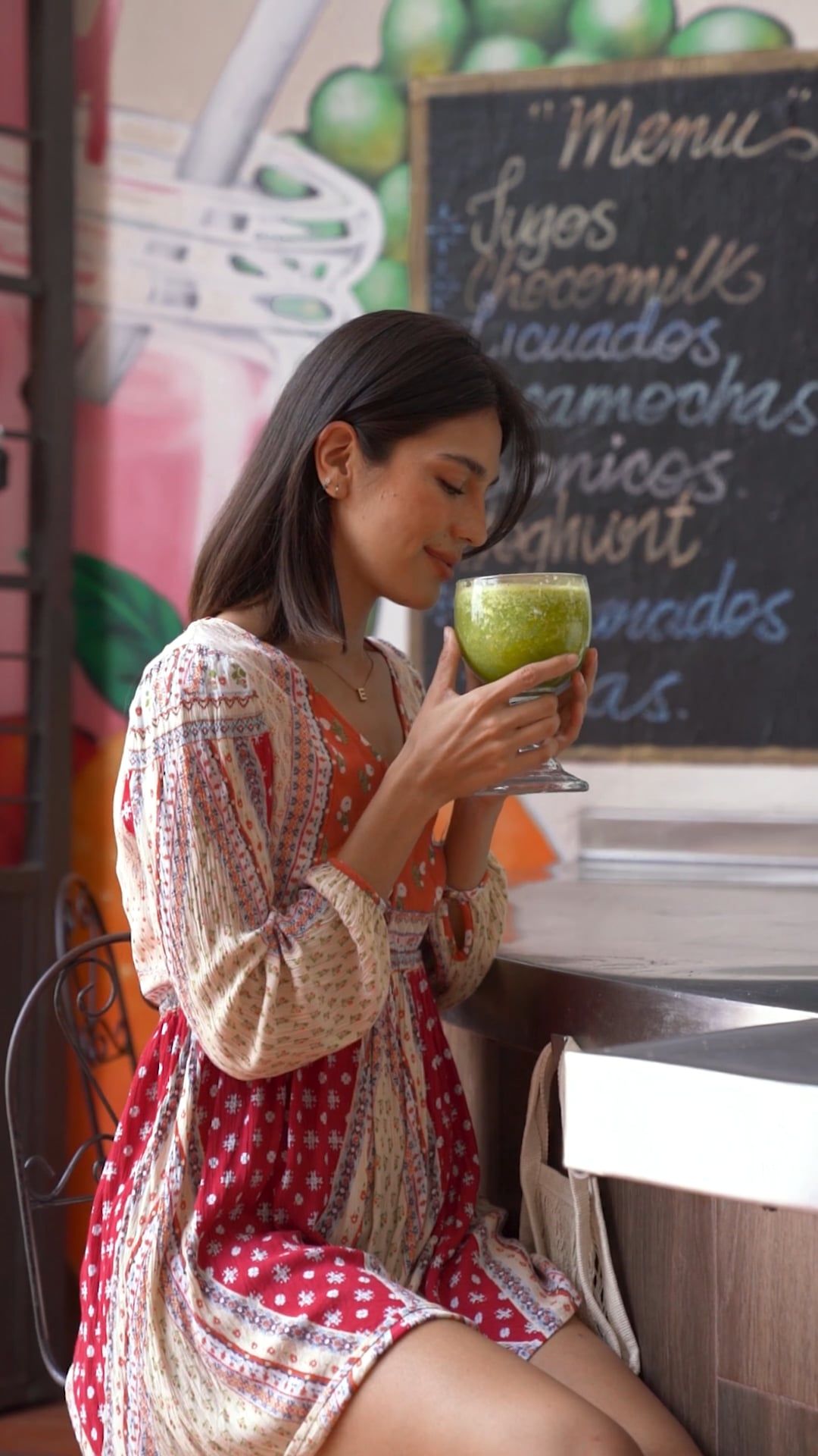 A Young Woman Drinking a Shake · Free Stock Video