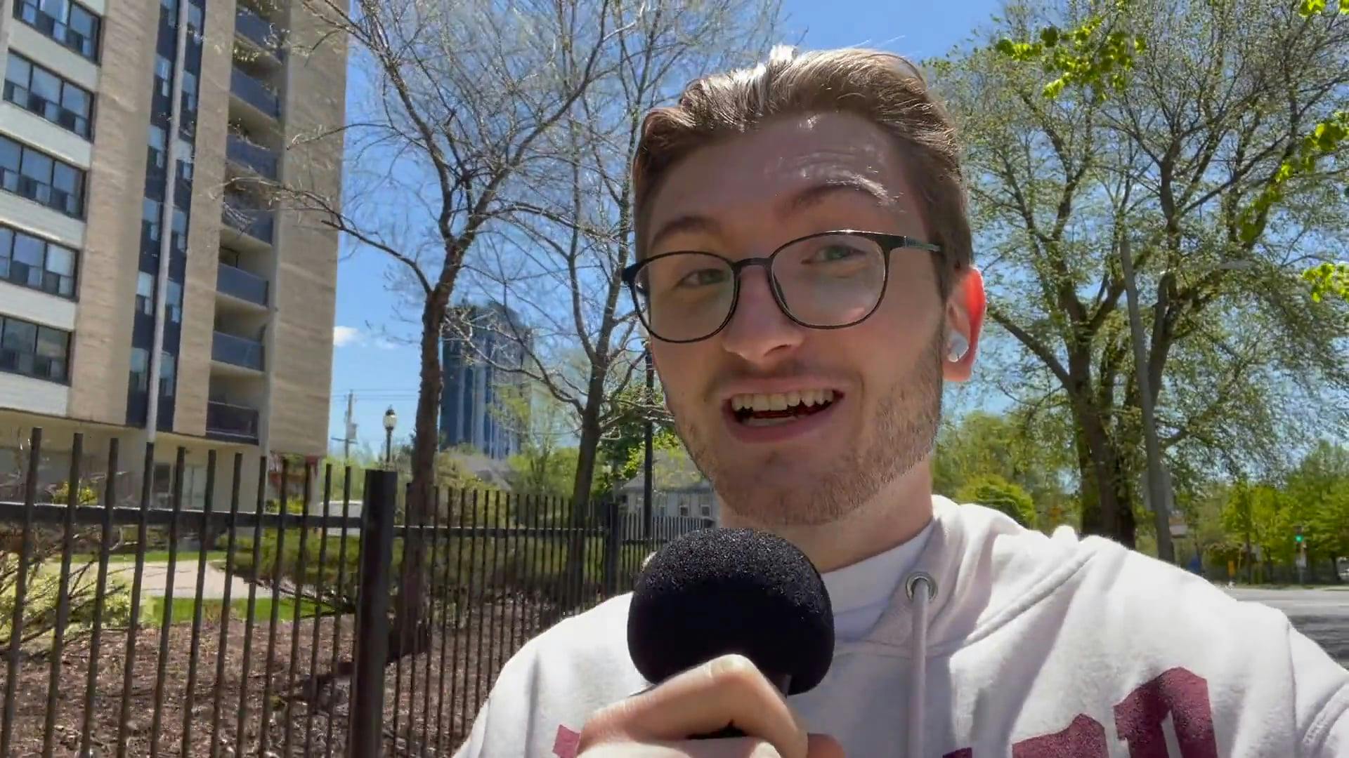 Vlogger Walking on Street and Talking to Camera Free Stock Video ...