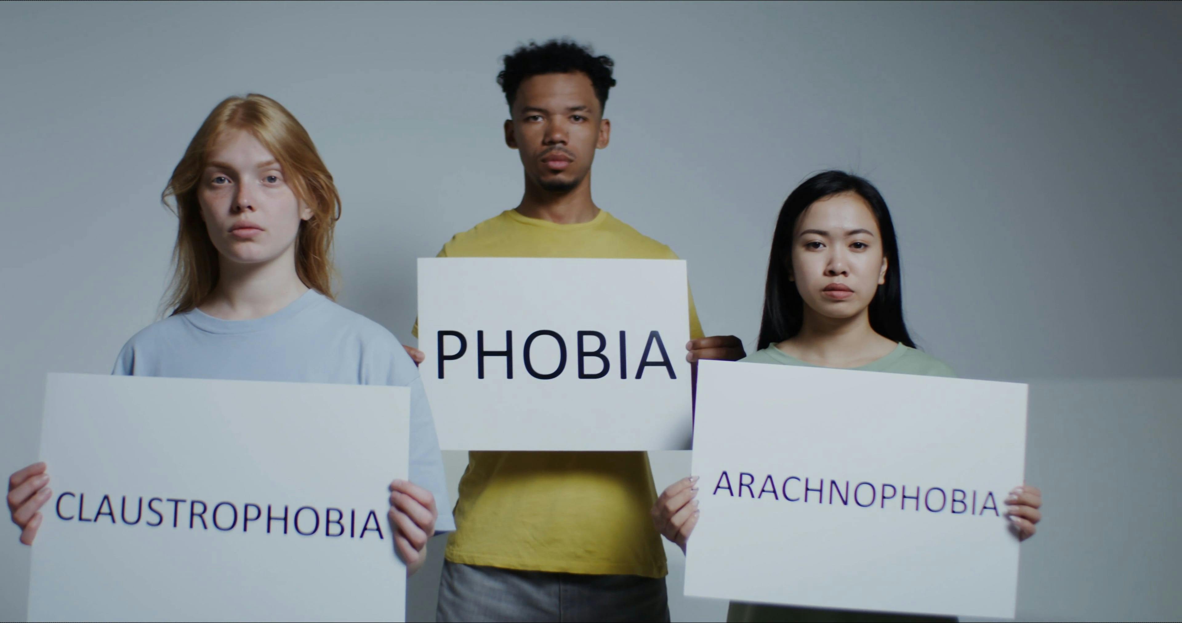 People Holding Placards With Fears That They Have · Free Stock Video