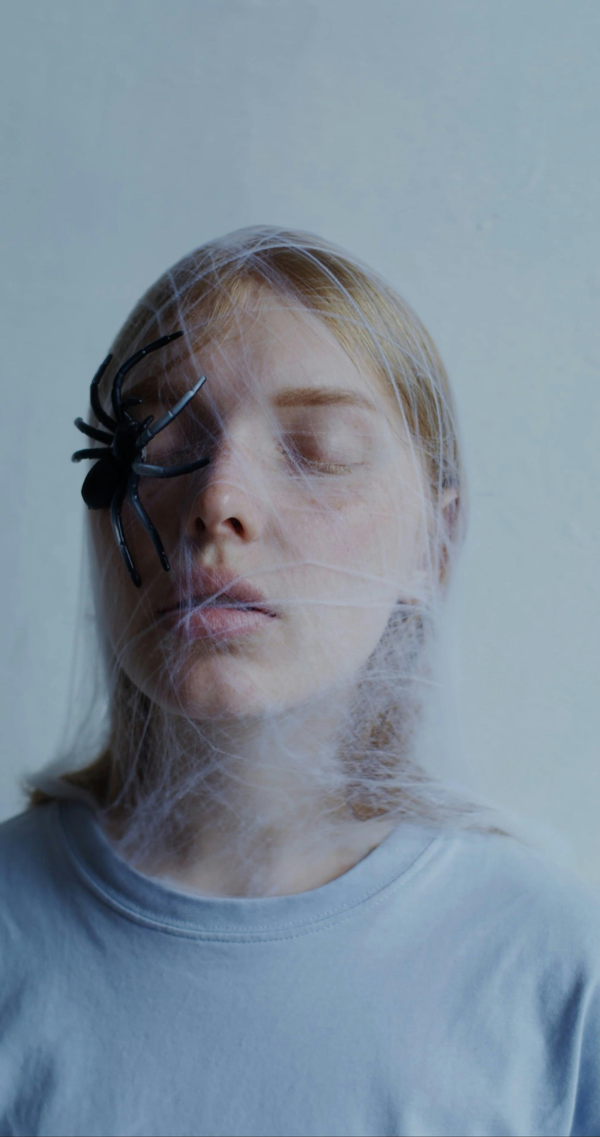 Woman Trapped With Web On Face Free Stock Video Footage, Royalty-Free ...