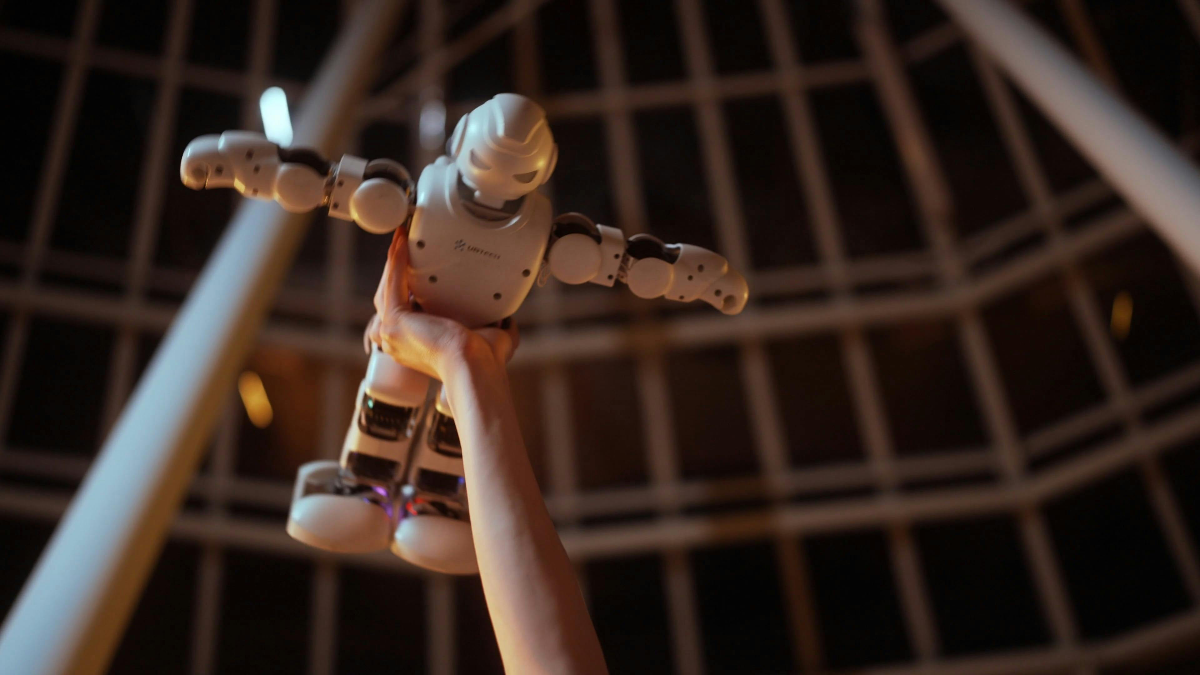 Video of Friends Playing with an UBTECH Robot · Free Stock Video