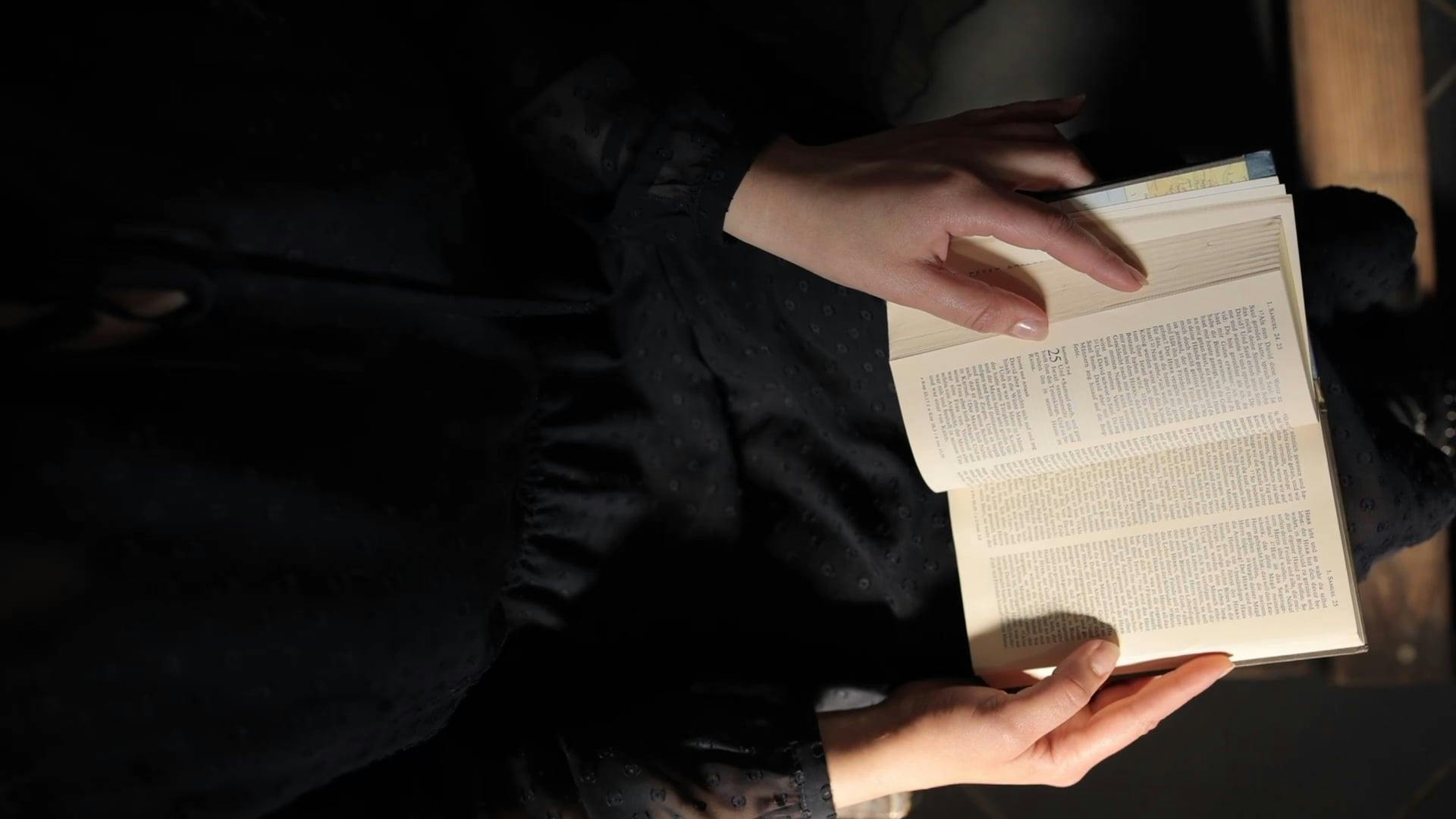 A Person Reading the Bible · Free Stock Video