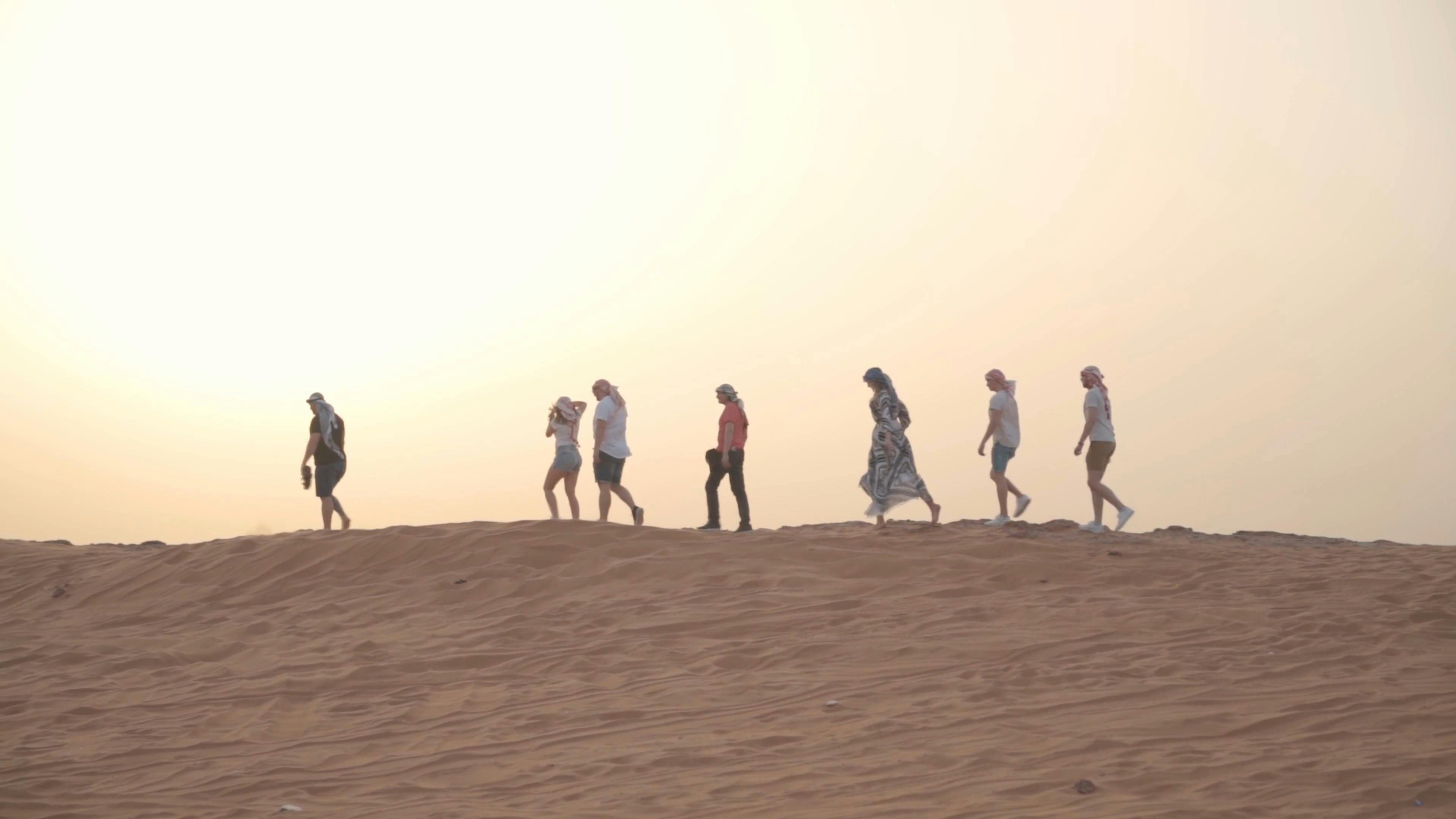 People Walking in the Desert · Free Stock Video