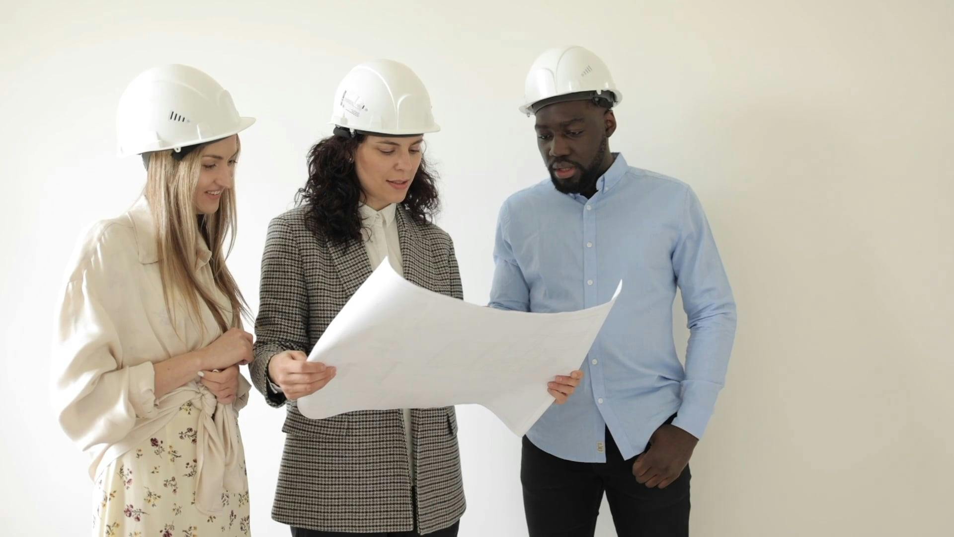 Engineers Looking at the Plan Free Stock Video Footage, Royalty-Free 4K ...