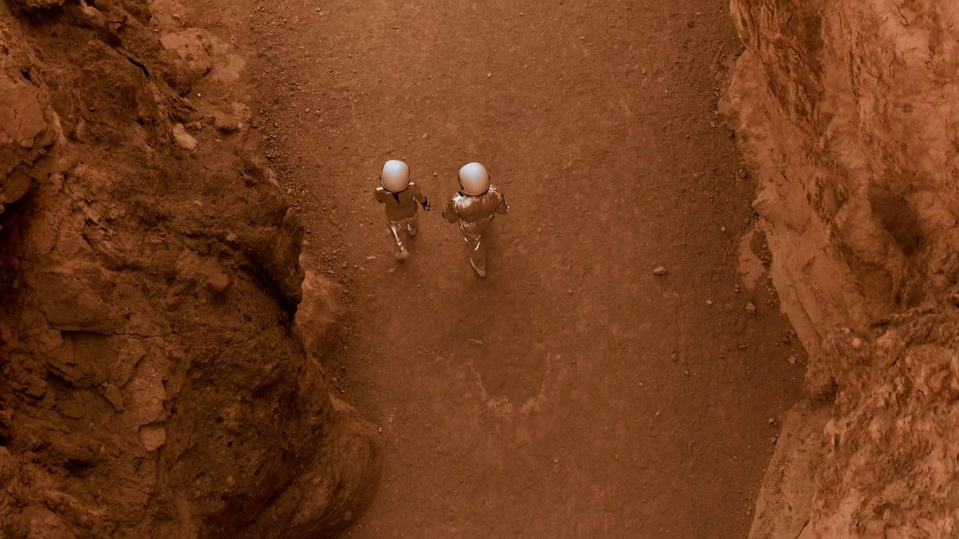 Two Astronauts Walking through Rock Formations Free Stock Video Footage ...