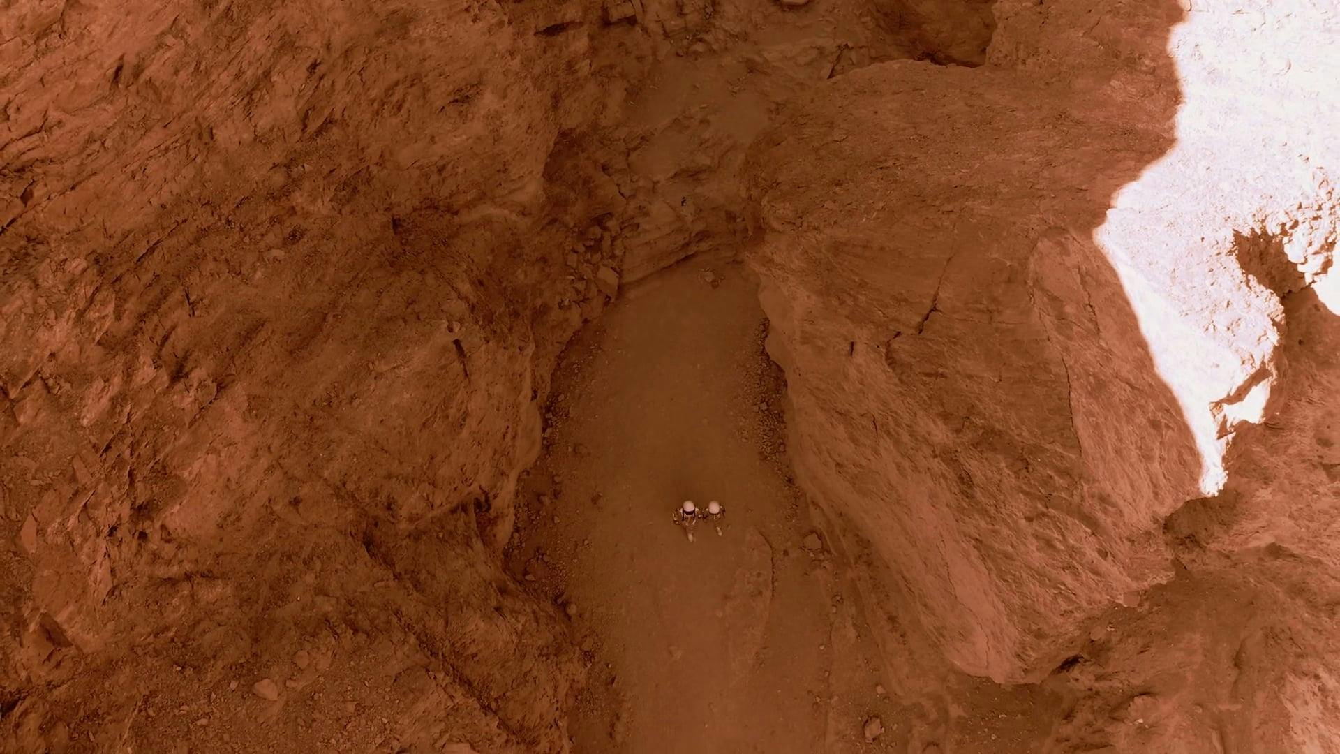 Two Astronauts Exploring Rock Formations Free Stock Video Footage ...