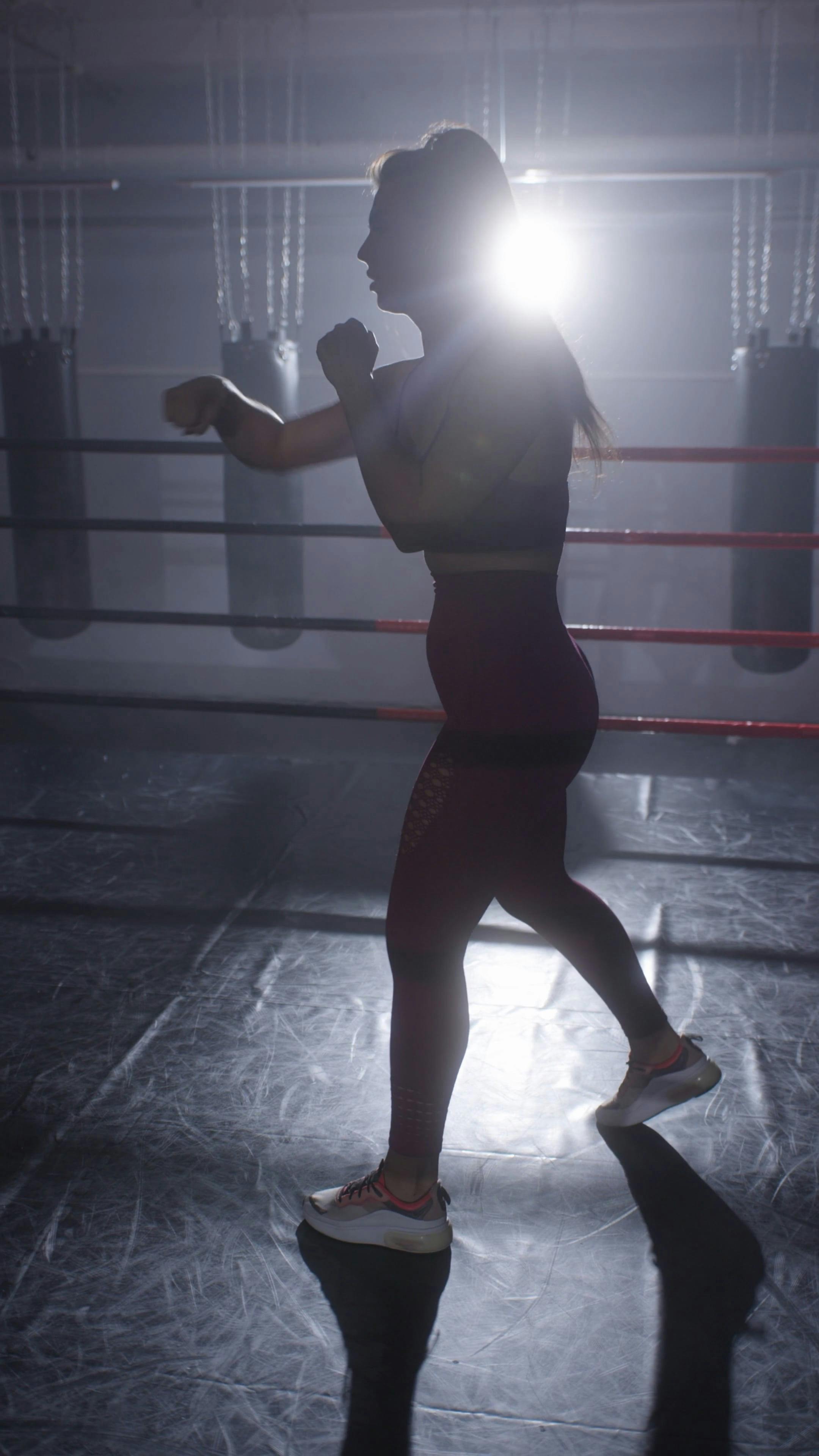 Woman Shadow Boxing · Free Stock Video