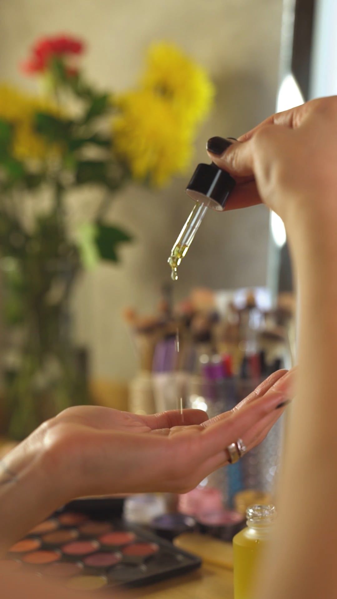 A Person Dripping a Cosmetic Product from a Dropper Free Stock Video ...