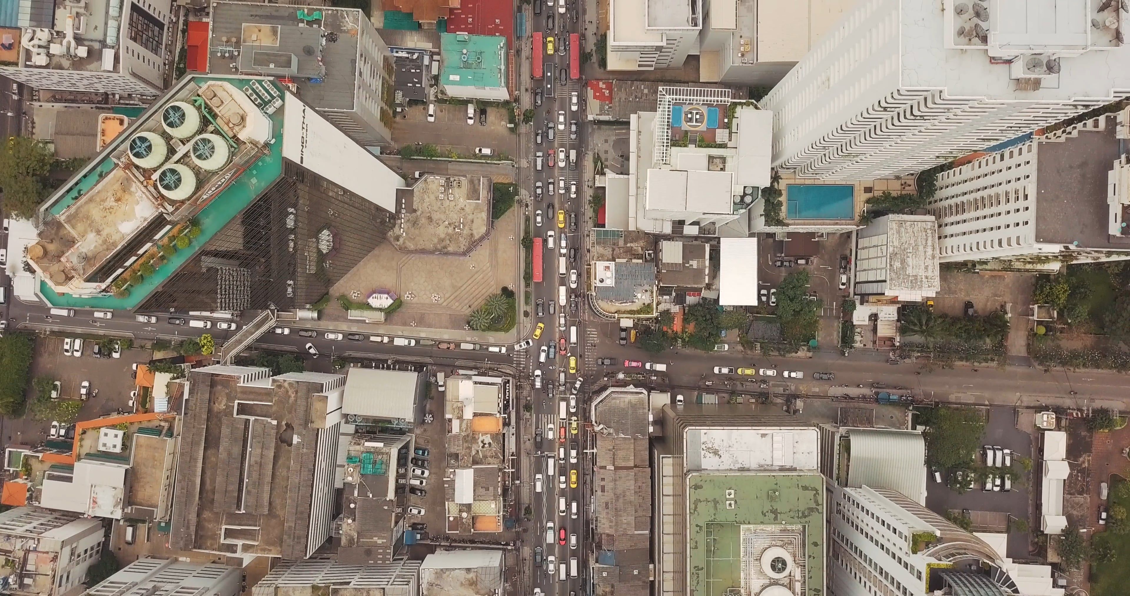 Drone Footage of a Busy Road Free Stock Video Footage, Royalty-Free 4K ...
